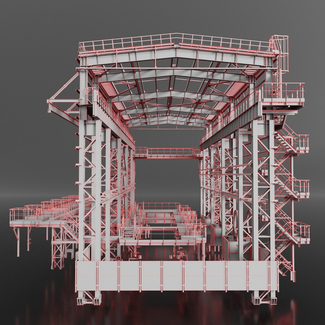 3D Industrial Metal Building Model - TurboSquid 2237673