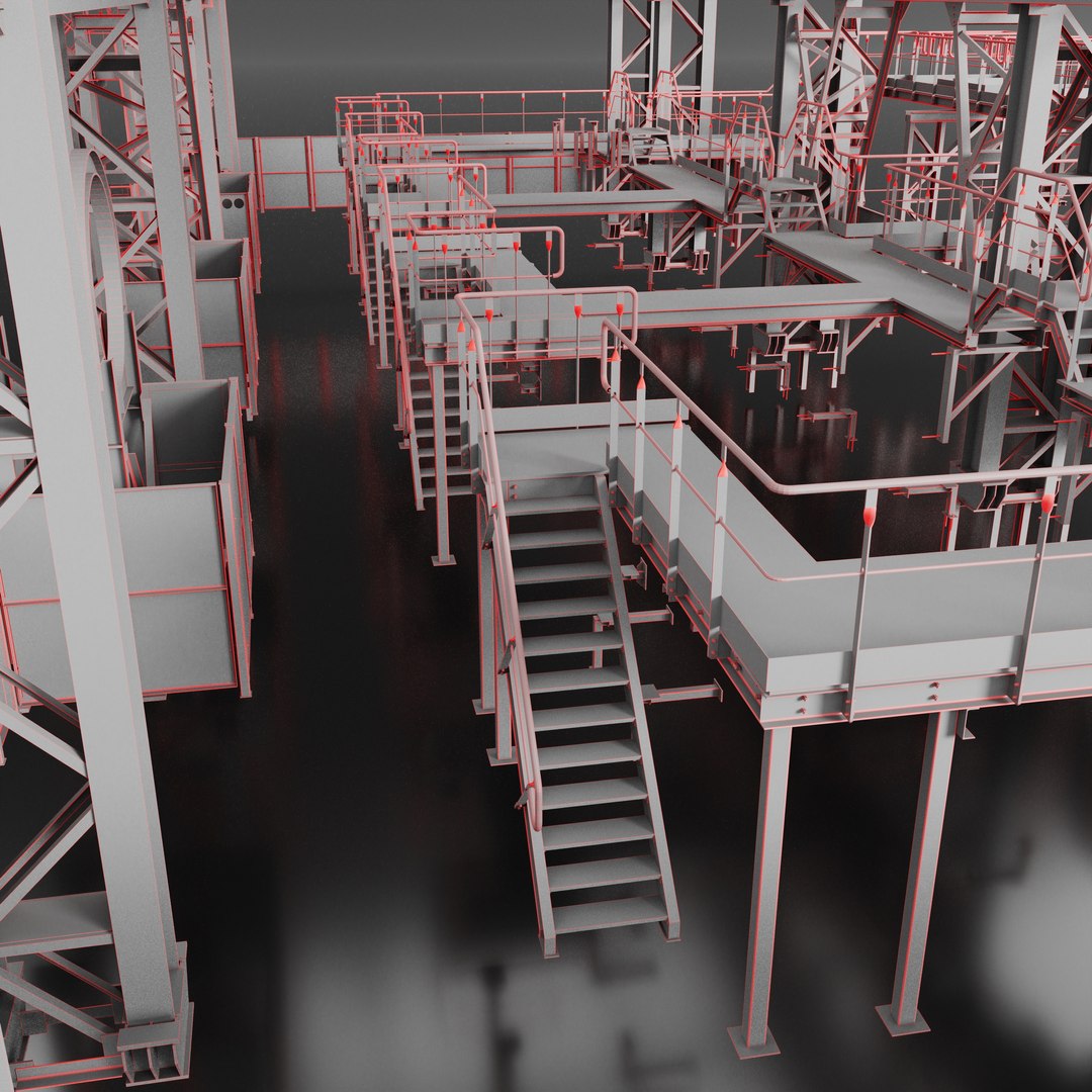 3D Industrial Metal Building Model - TurboSquid 2237673