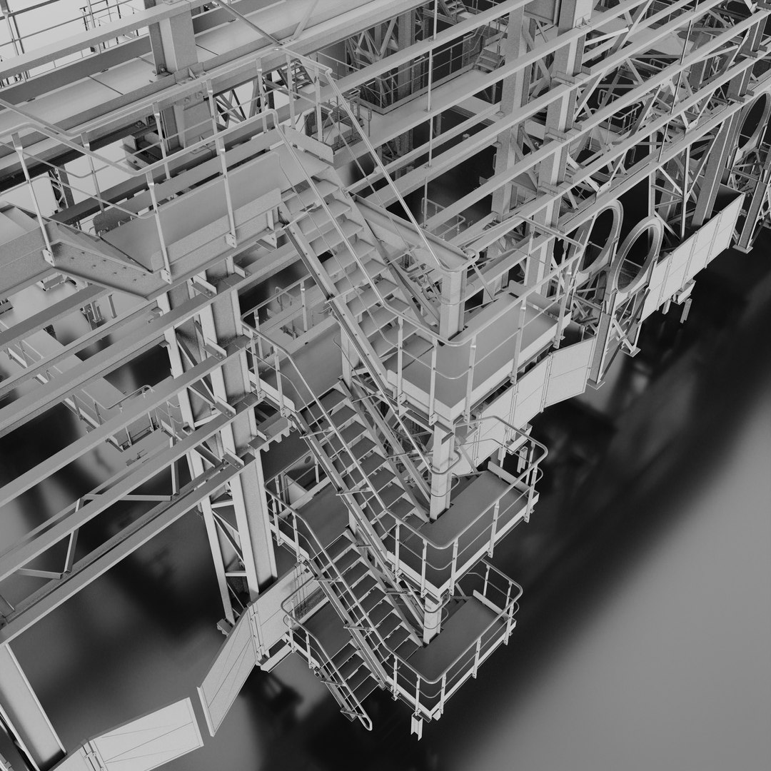 3D Industrial Metal Building Model - TurboSquid 2237673