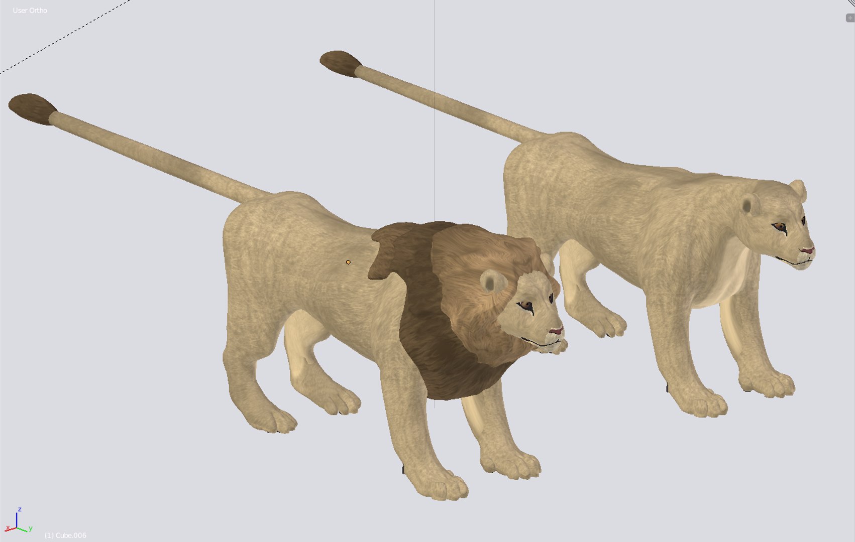 3d Pack Lions Model