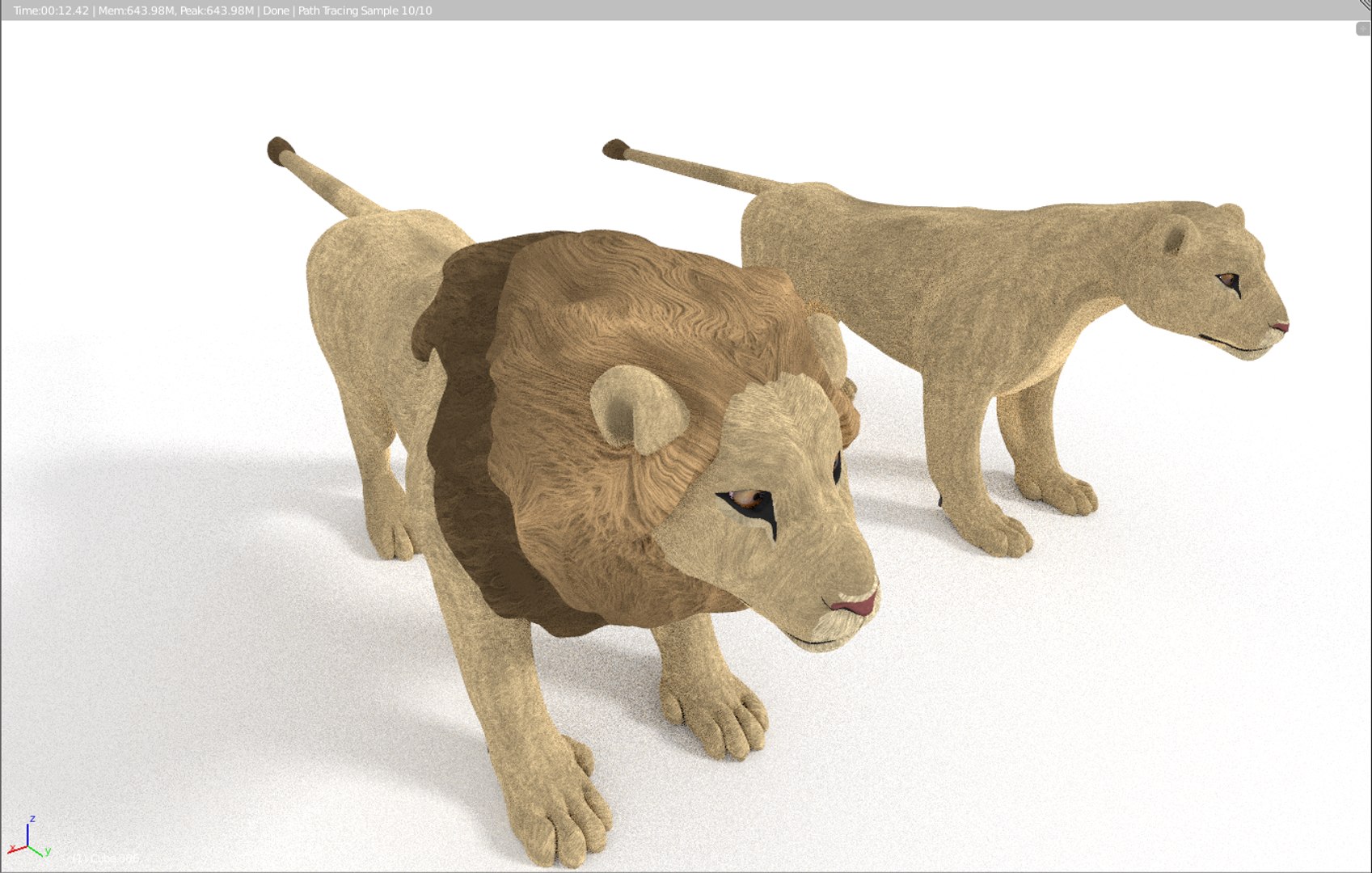 3d Pack Lions Model