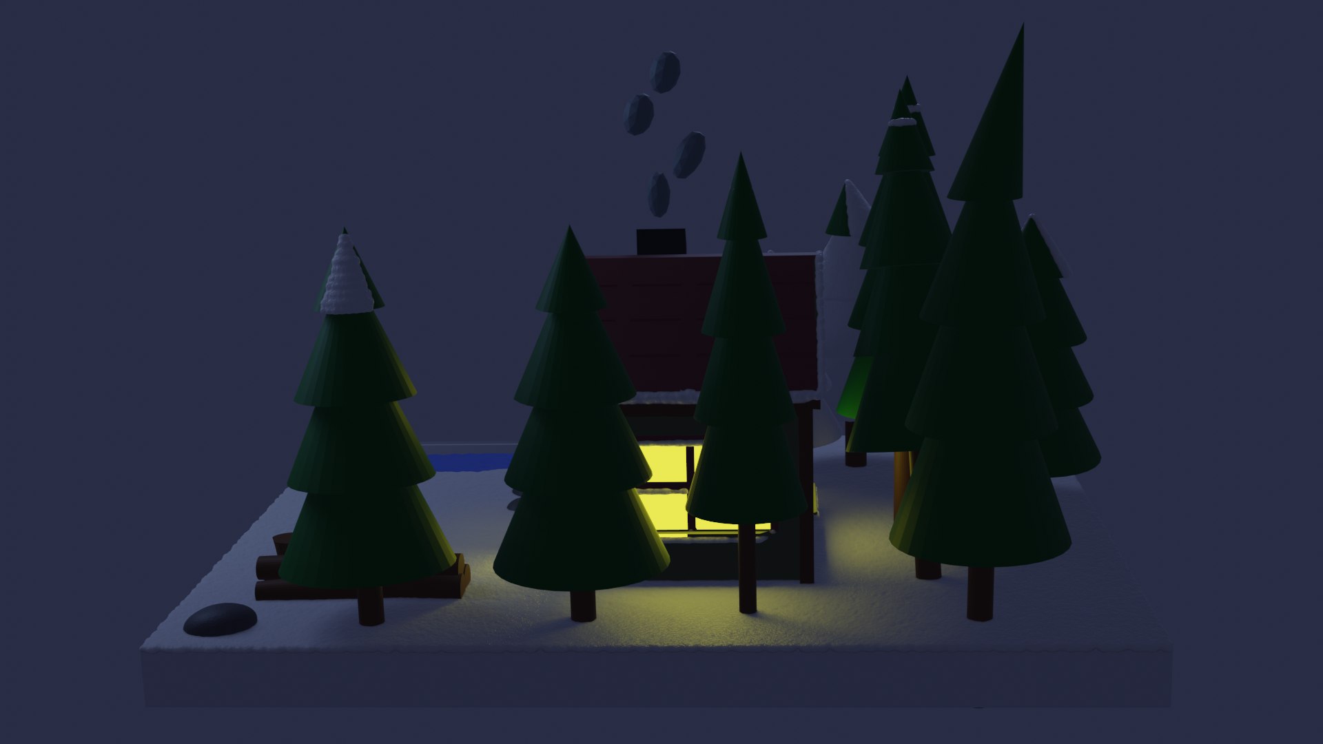 3D Model Snowy Forest House - TurboSquid 2003617