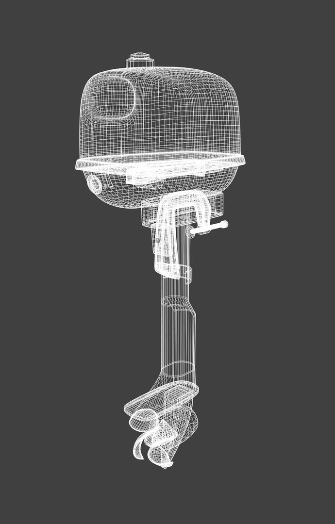 engine outboard motor boat obj