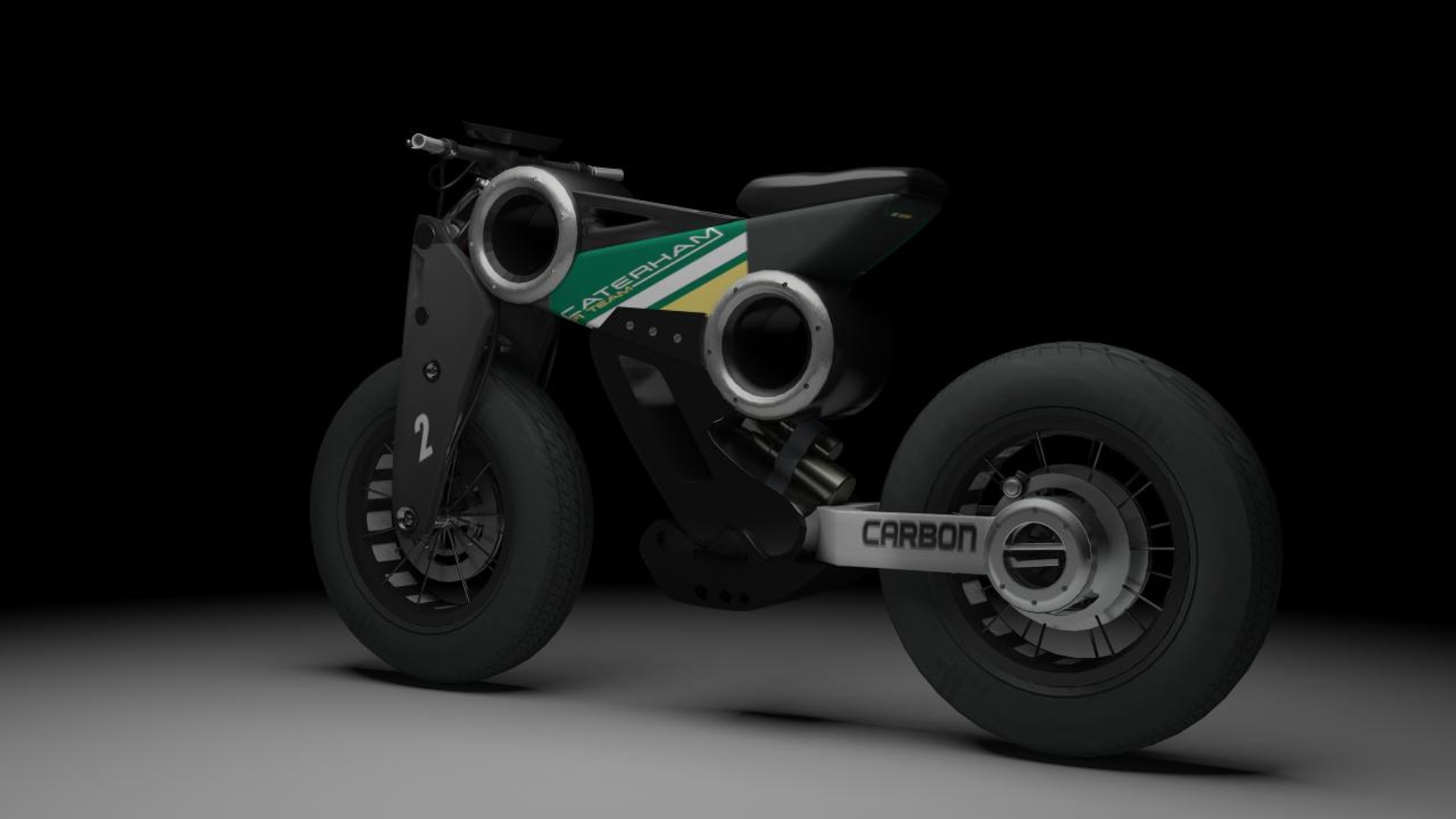 3d model of futuristic motorcycle
