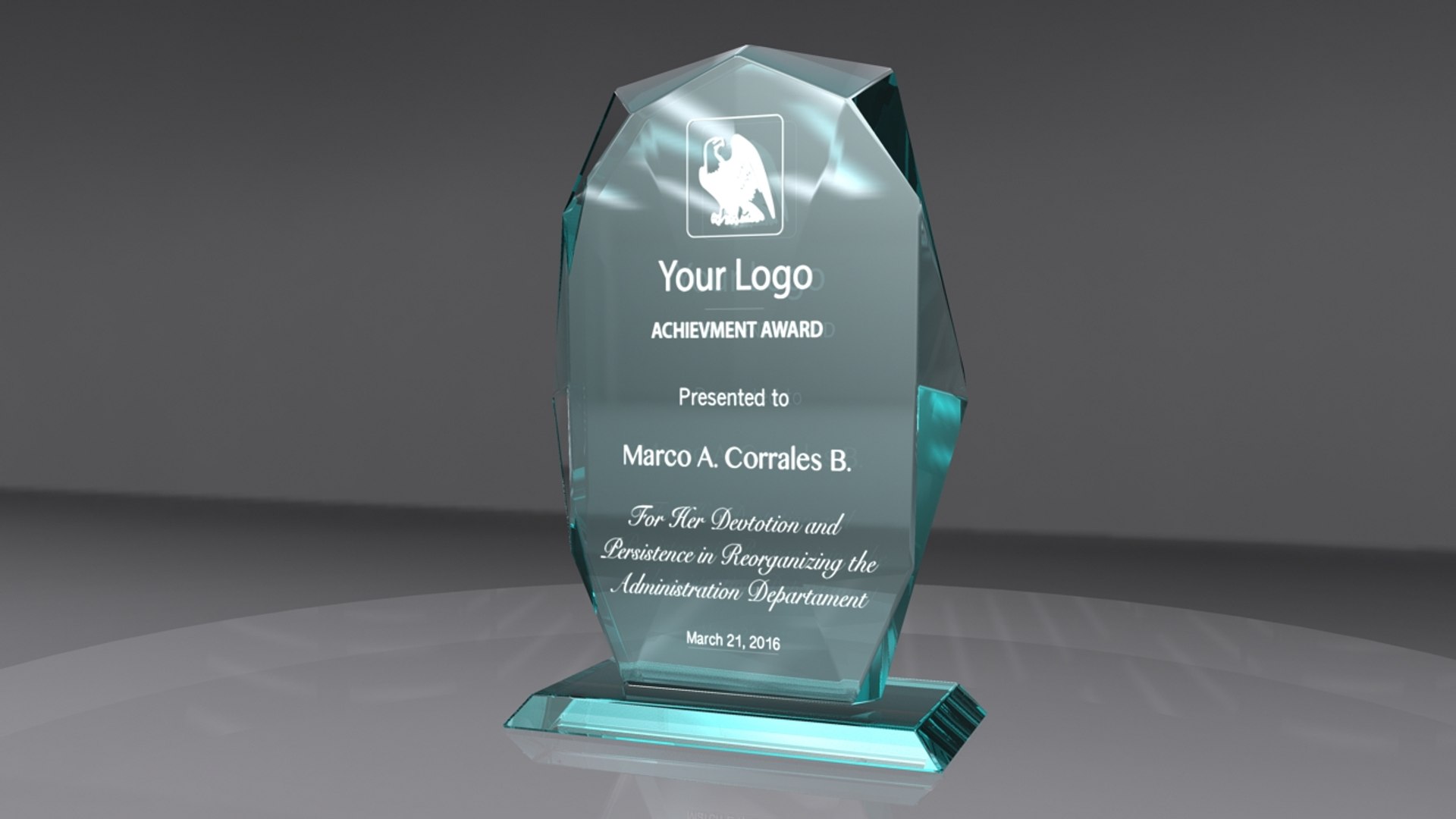 3d Award Glass Model