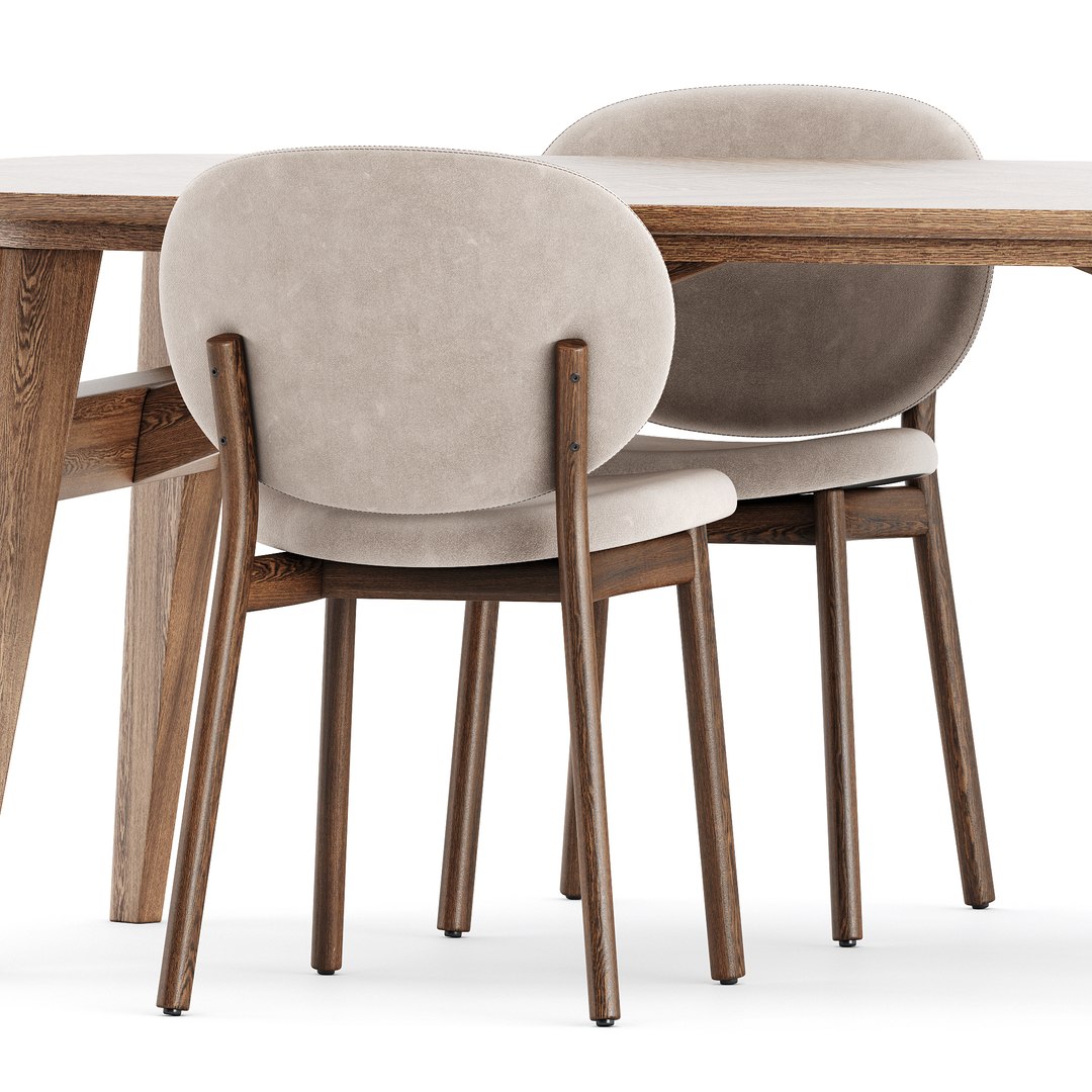 Ines Chairs And Abrey Dining Table Model - TurboSquid 1997372