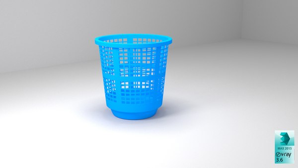 Plastic Dustbin Matt Blue 3D model - TurboSquid 1960340