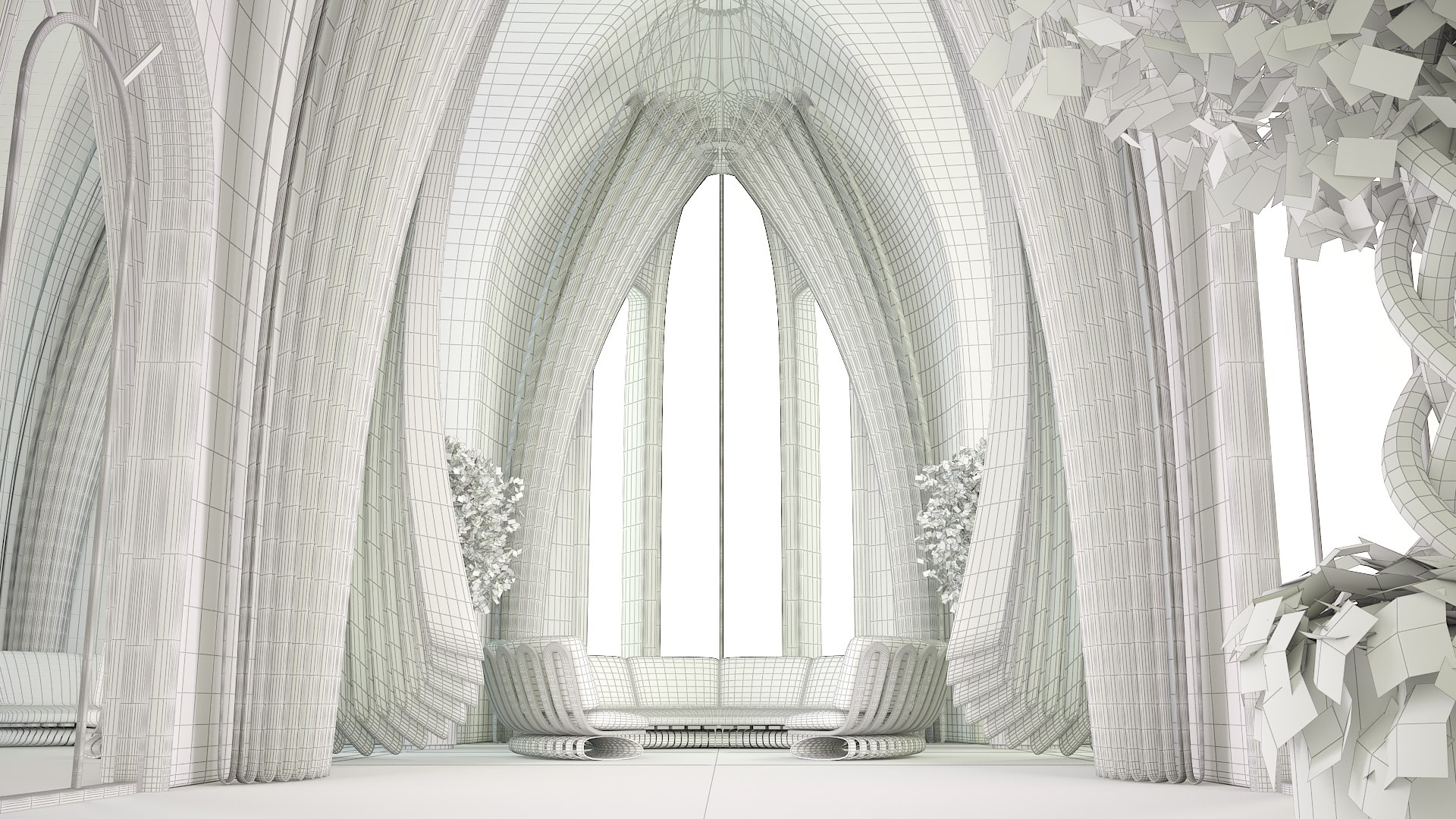 3D Lobby Interior And Exterior Model - TurboSquid 2161784