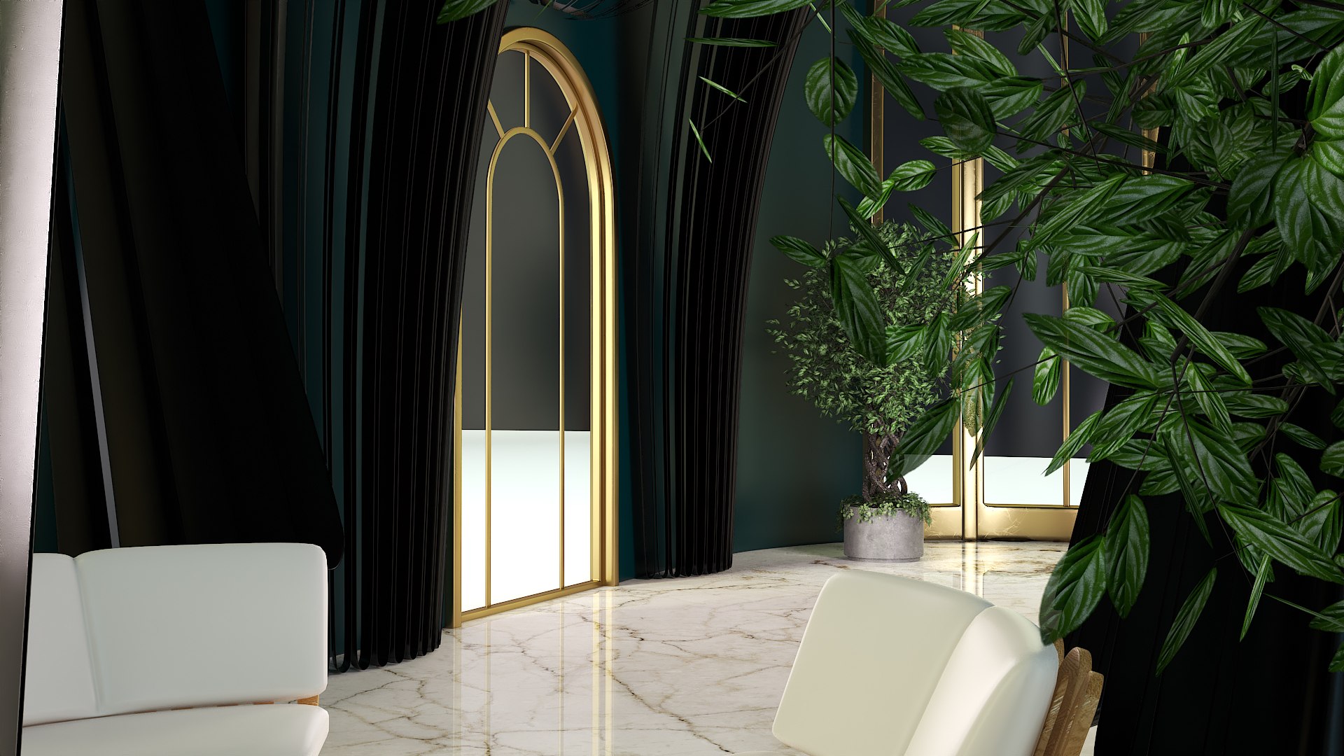 3D Lobby Interior And Exterior Model - TurboSquid 2161784