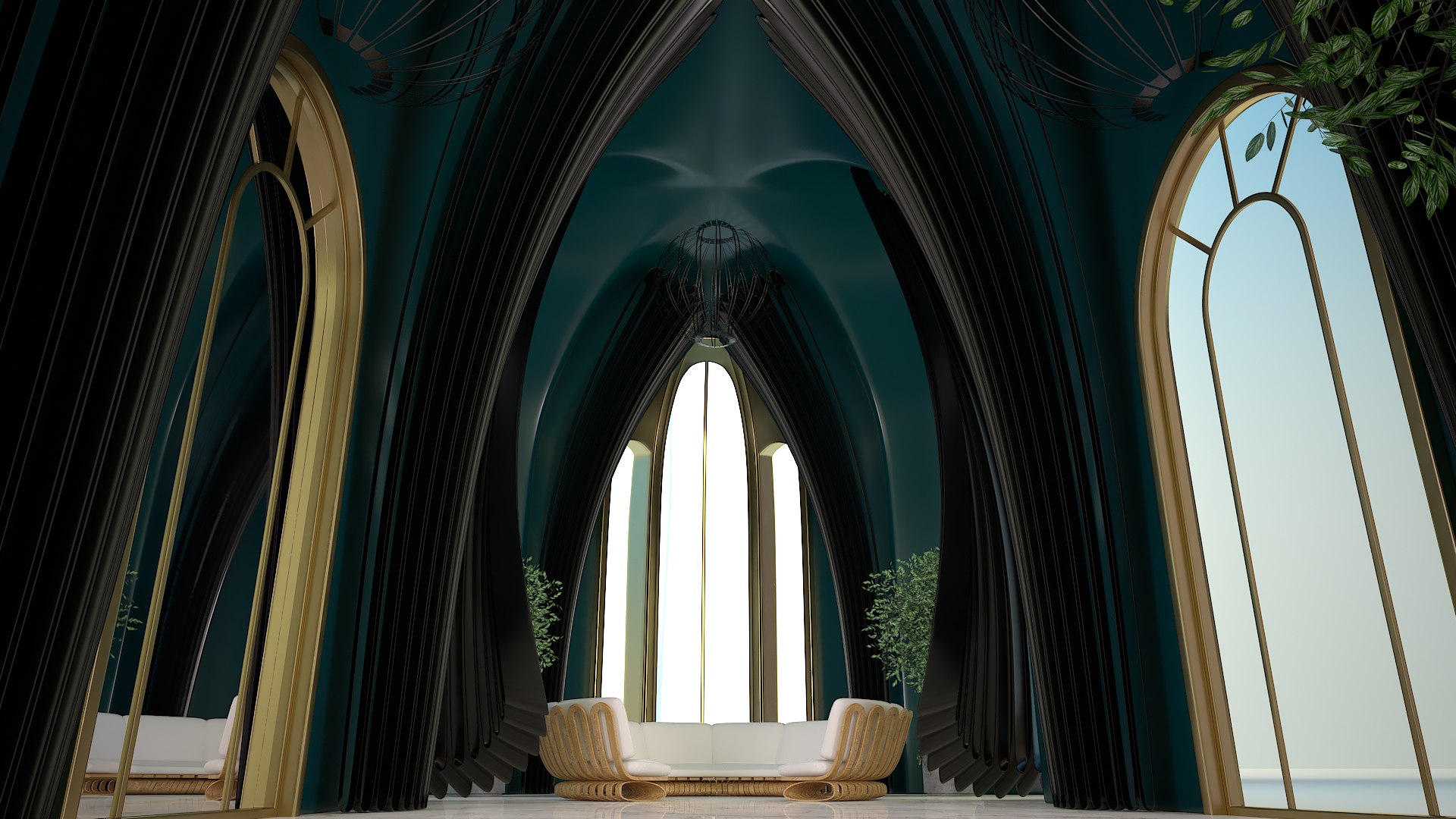 3D Lobby Interior And Exterior Model - TurboSquid 2161784