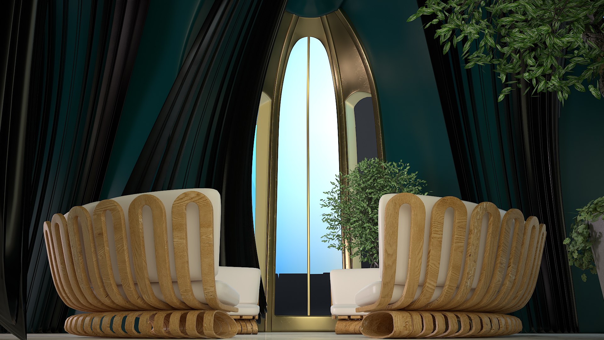 3D Lobby Interior And Exterior Model - TurboSquid 2161784
