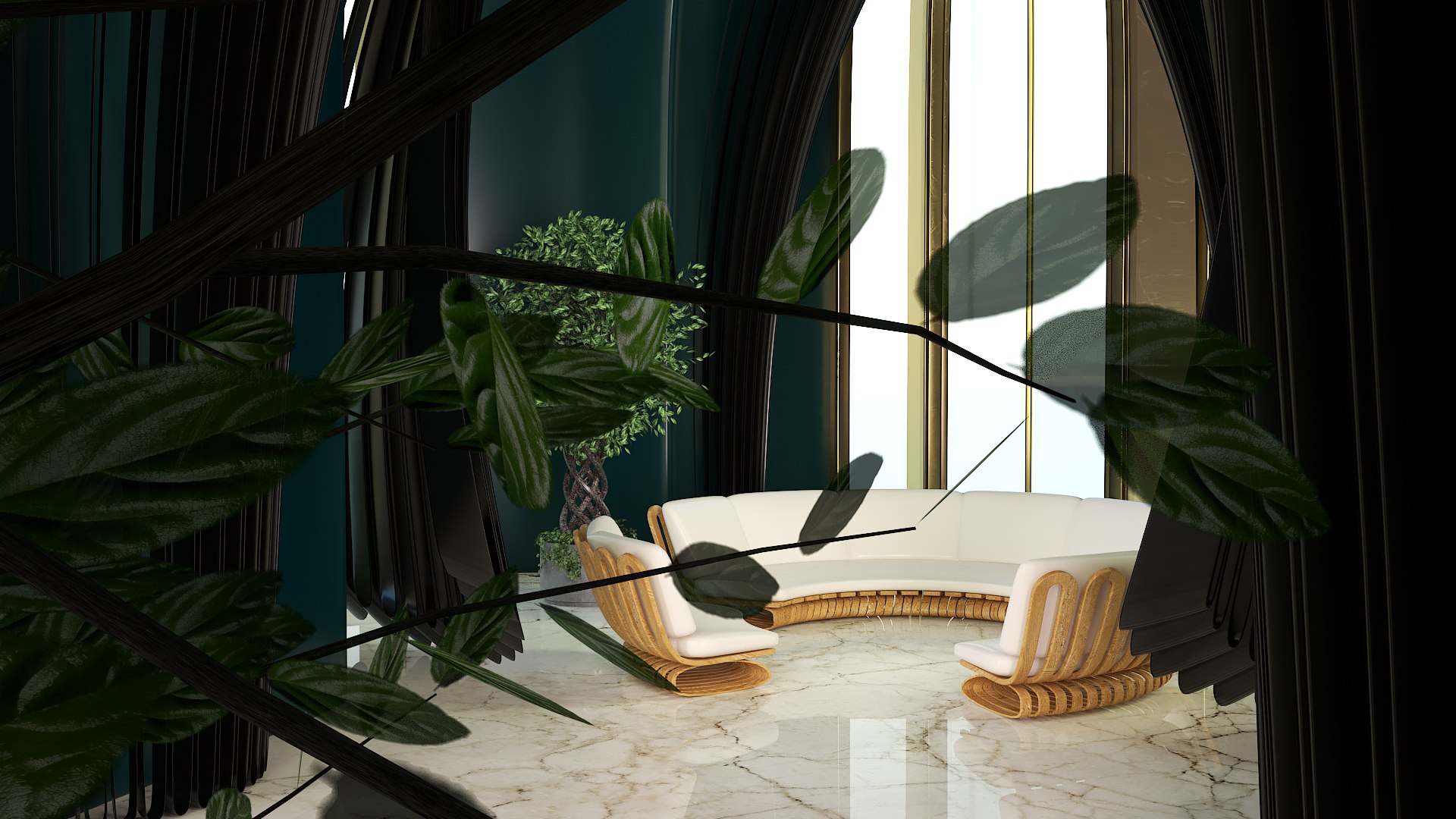 3D Lobby interior and exterior model - TurboSquid 2161784