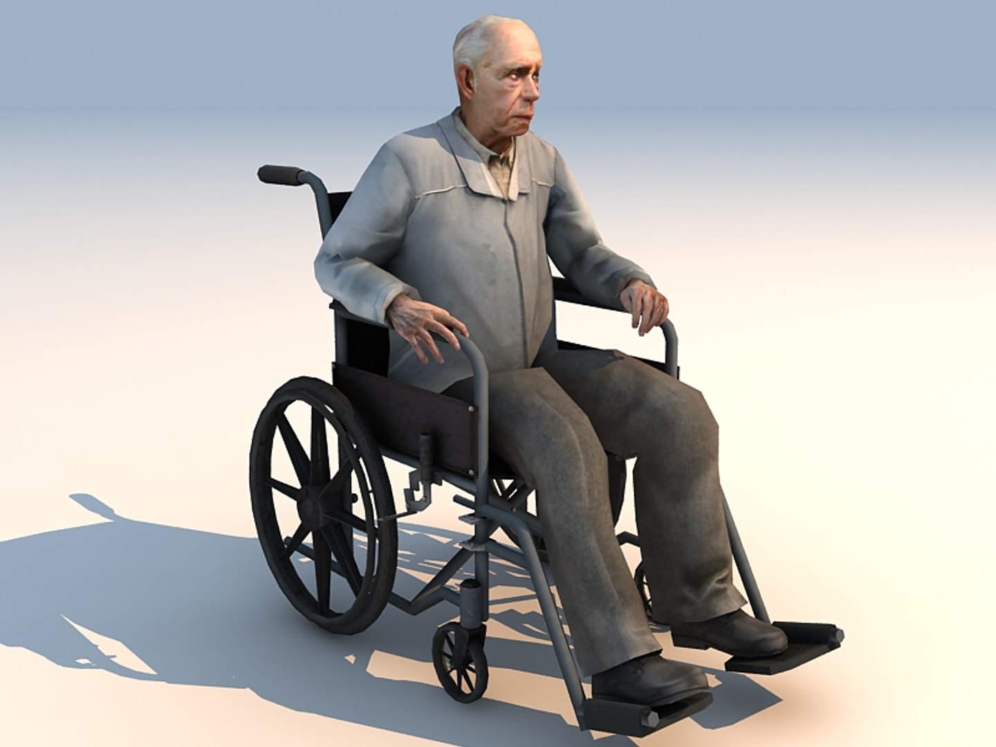 Wheelchair Invalid Character 3d Model
