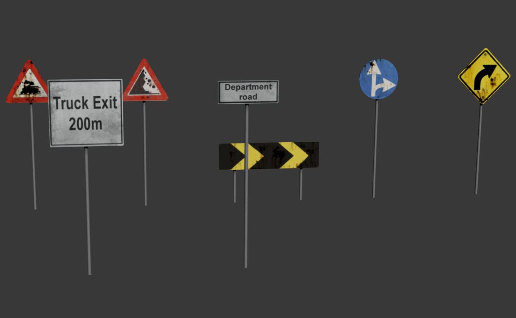 Road Signs 3d Model