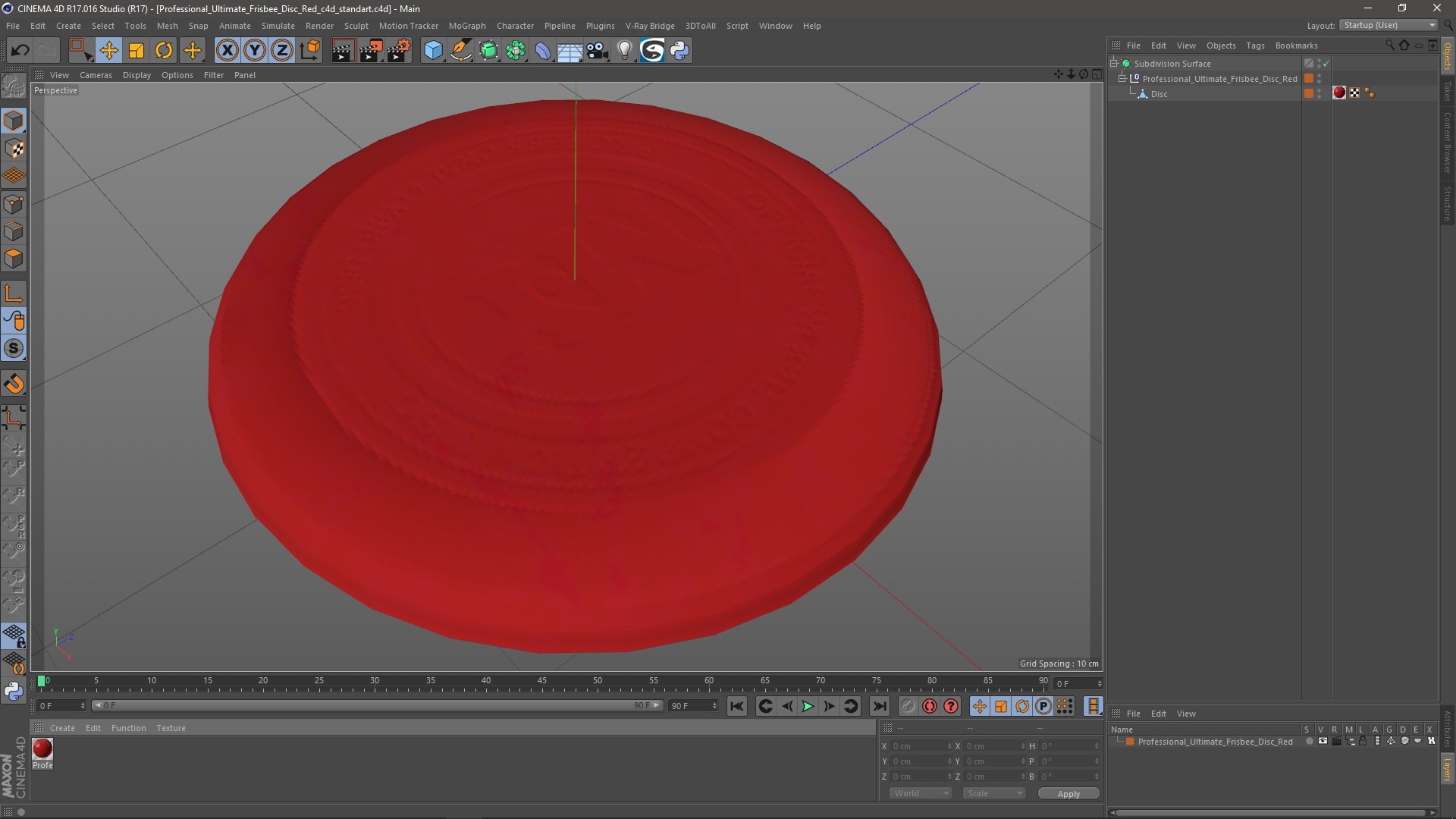 Professional Ultimate Frisbee Disc Red 3D Model - TurboSquid 2219510