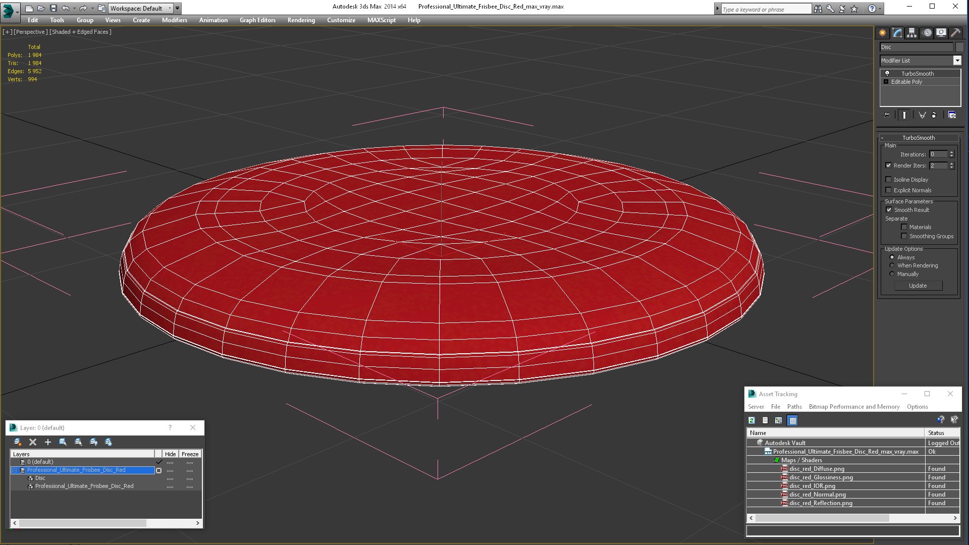 Professional Ultimate Frisbee Disc Red 3D Model - TurboSquid 2219510