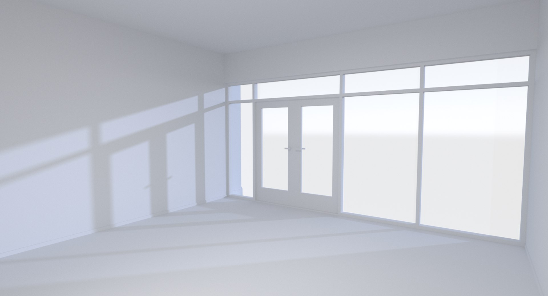 3d Strip Mall Store Unit Model