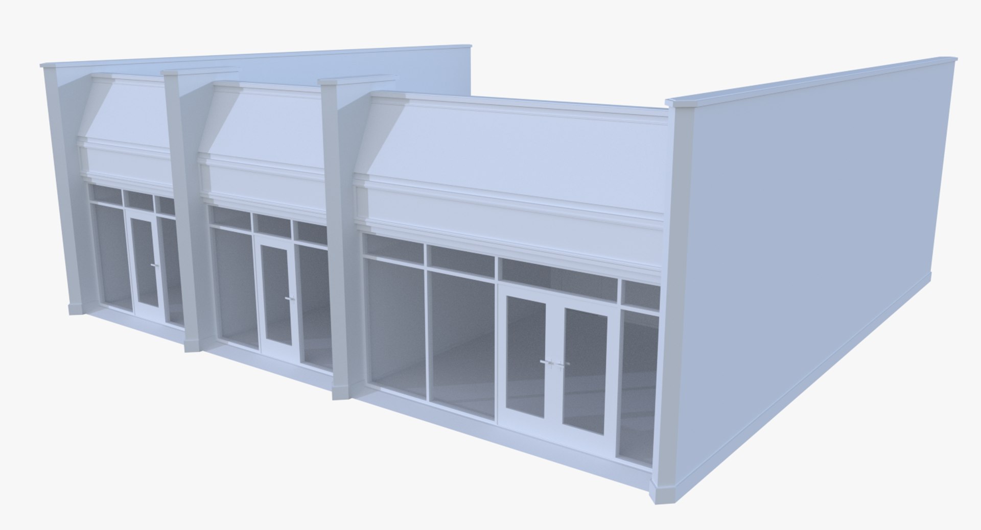 3d Strip Mall Store Unit Model