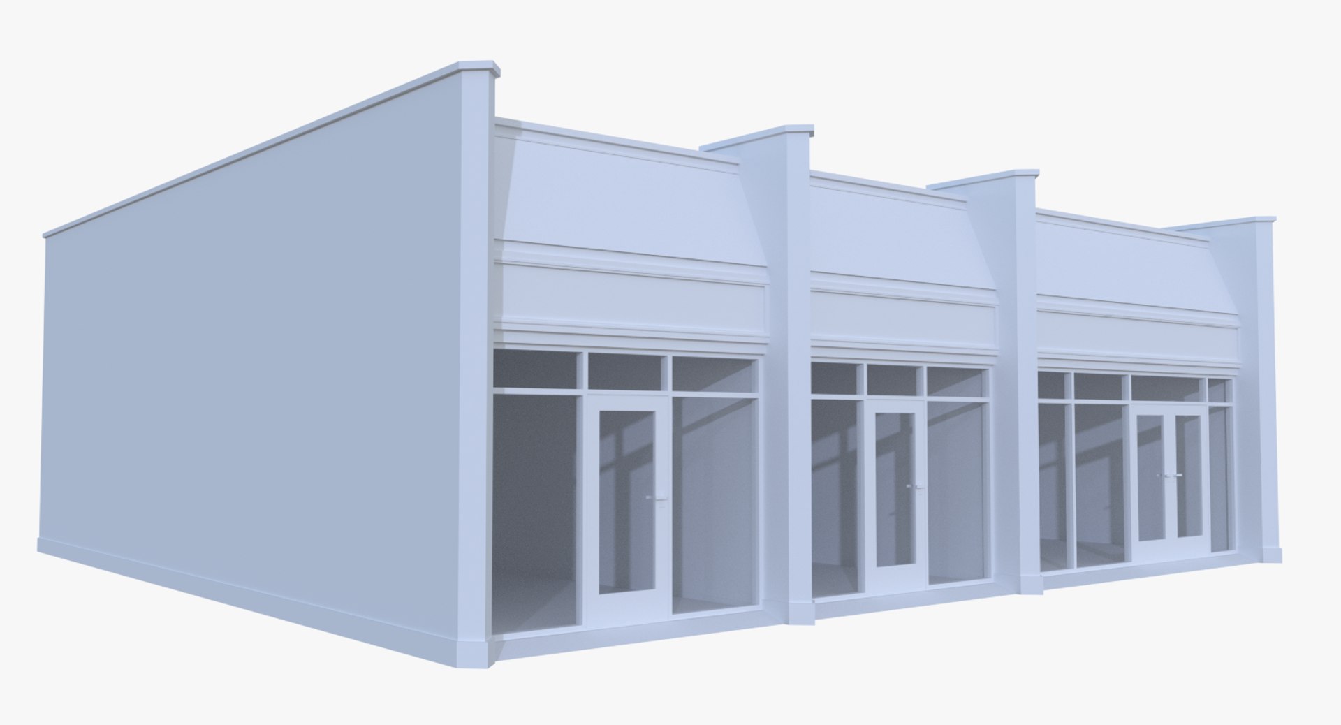 3d Strip Mall Store Unit Model