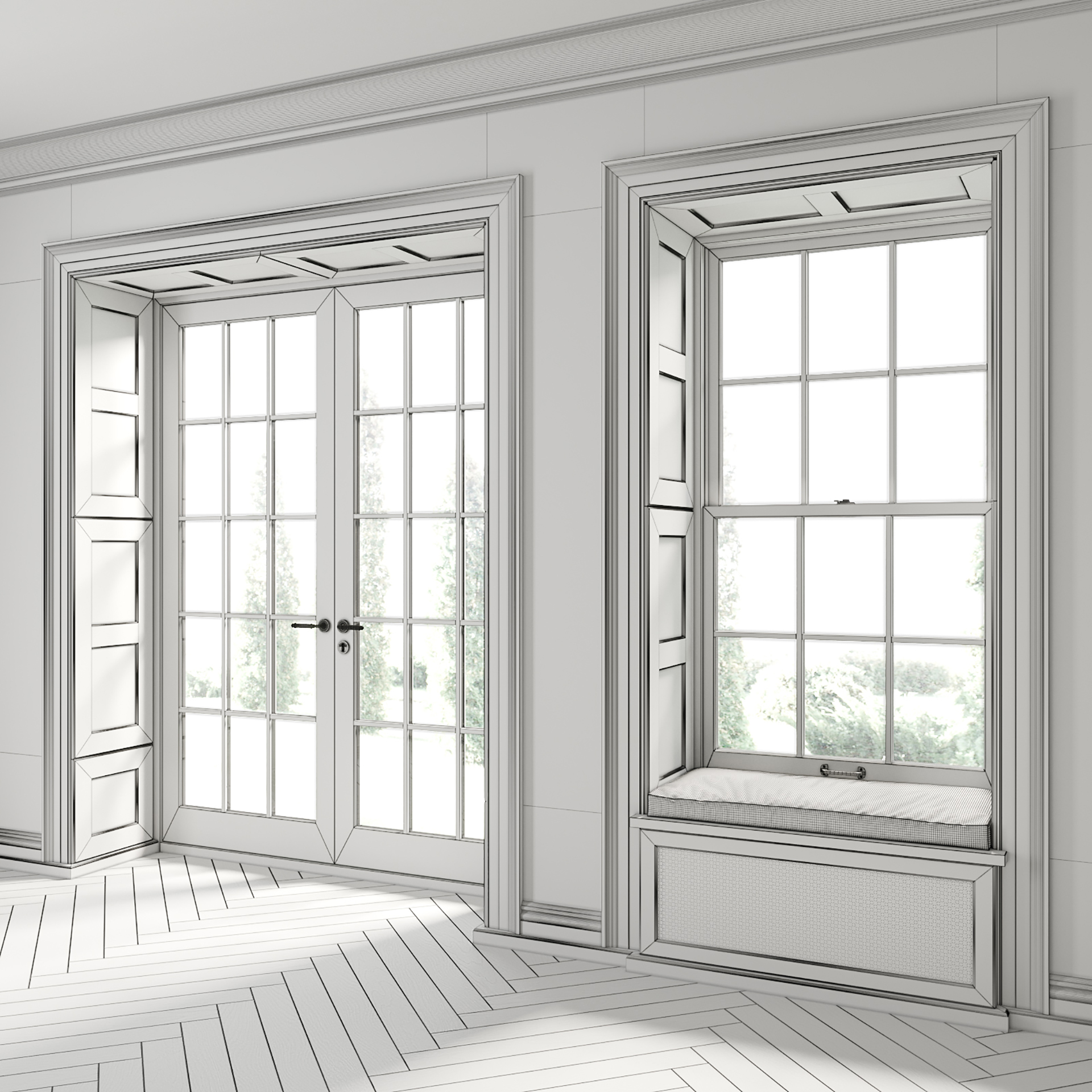 3D double-hung windows model - TurboSquid 1627840