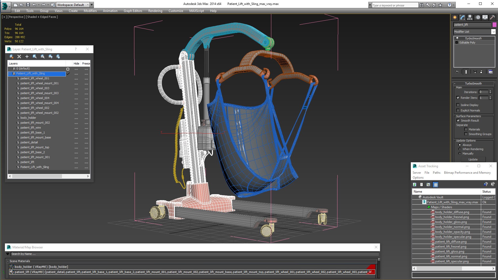 3D patient lift sling model - TurboSquid 1658010