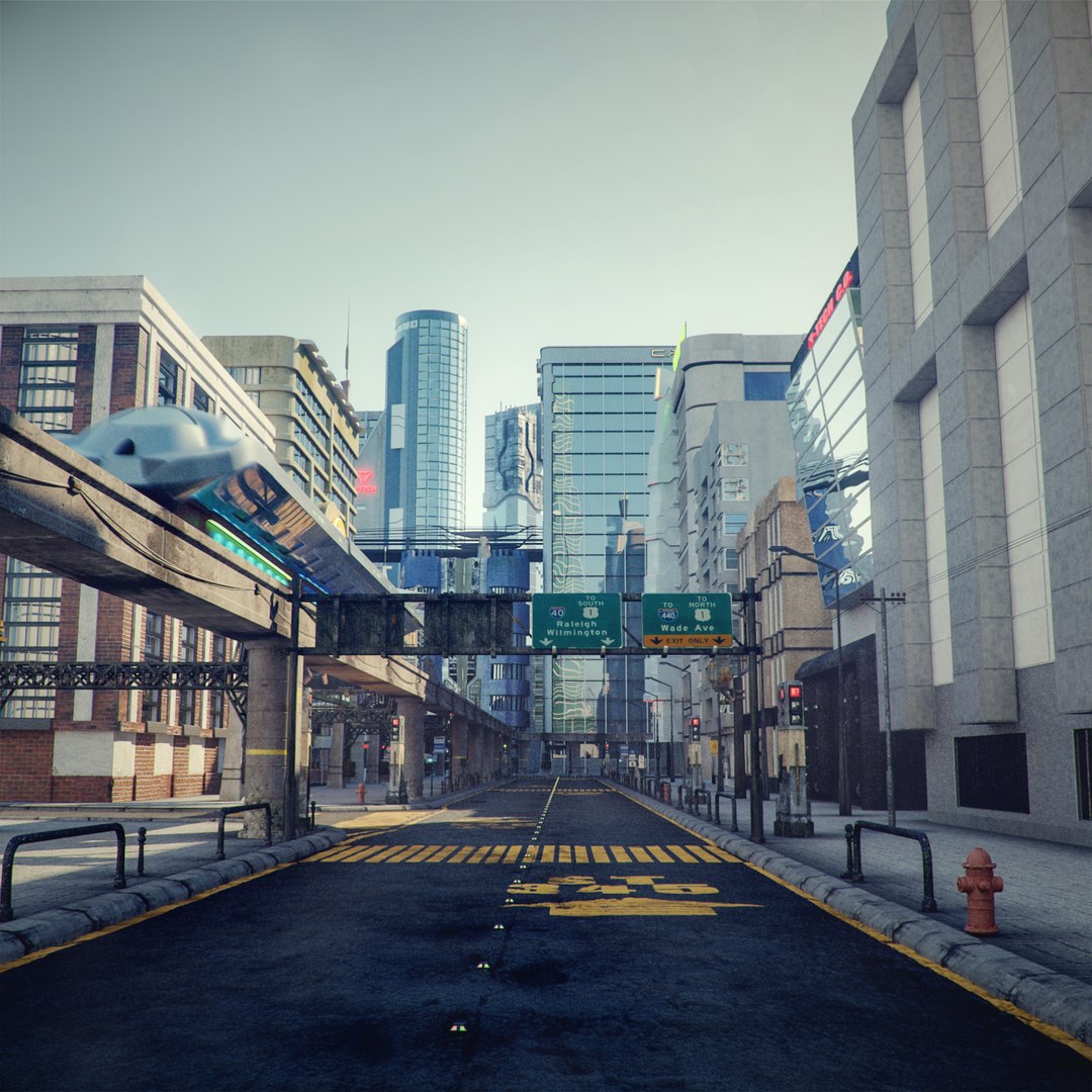 Sci Fi Street Scene 3D Model - TurboSquid 1693742