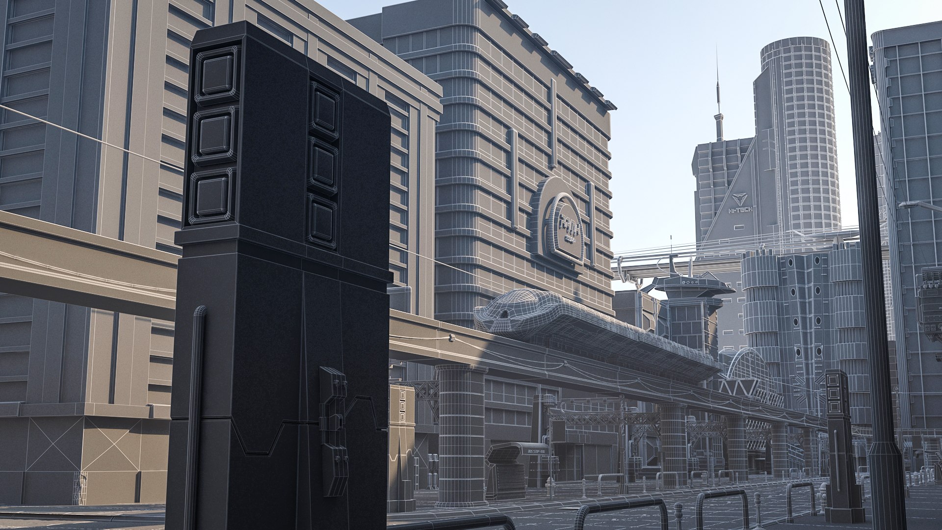 Sci Fi Street Scene 3D Model - TurboSquid 1693742