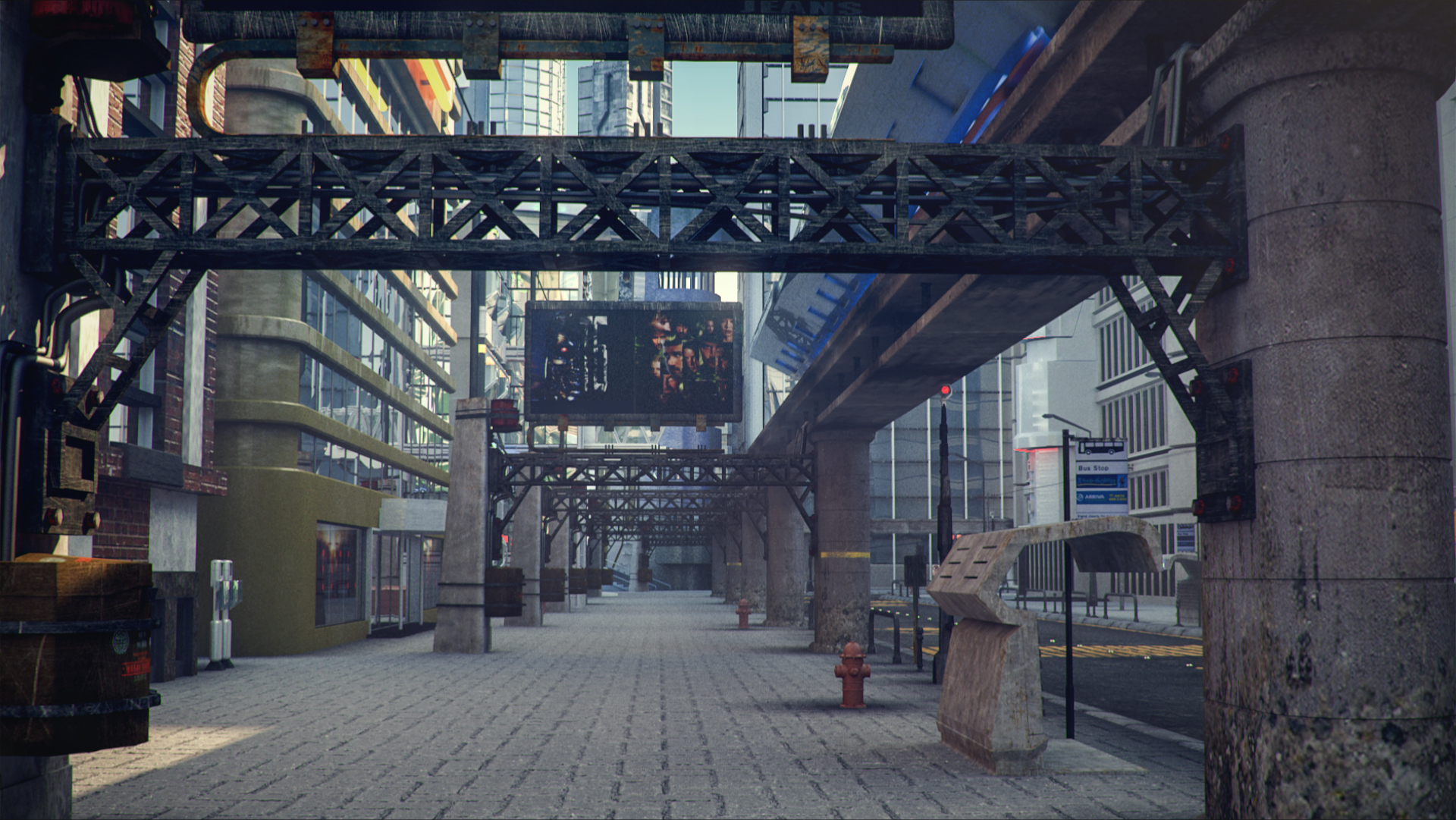 Sci fi street scene 3D model - TurboSquid 1693742