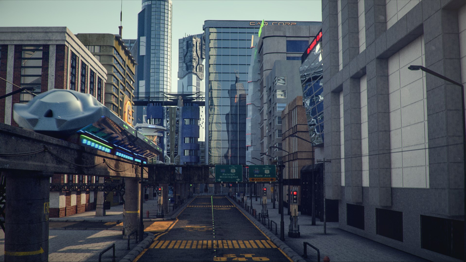 Sci Fi Street Scene 3D Model - TurboSquid 1693742