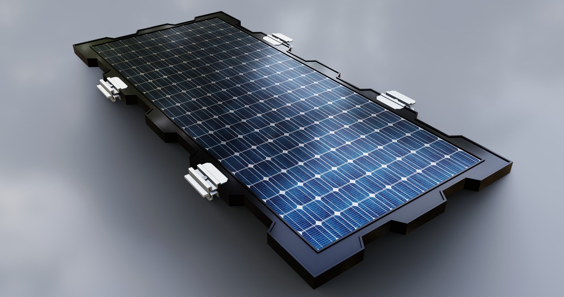 3D 160W 1480x670x35mm New Frame Solar Panel Model - TurboSquid 2275443