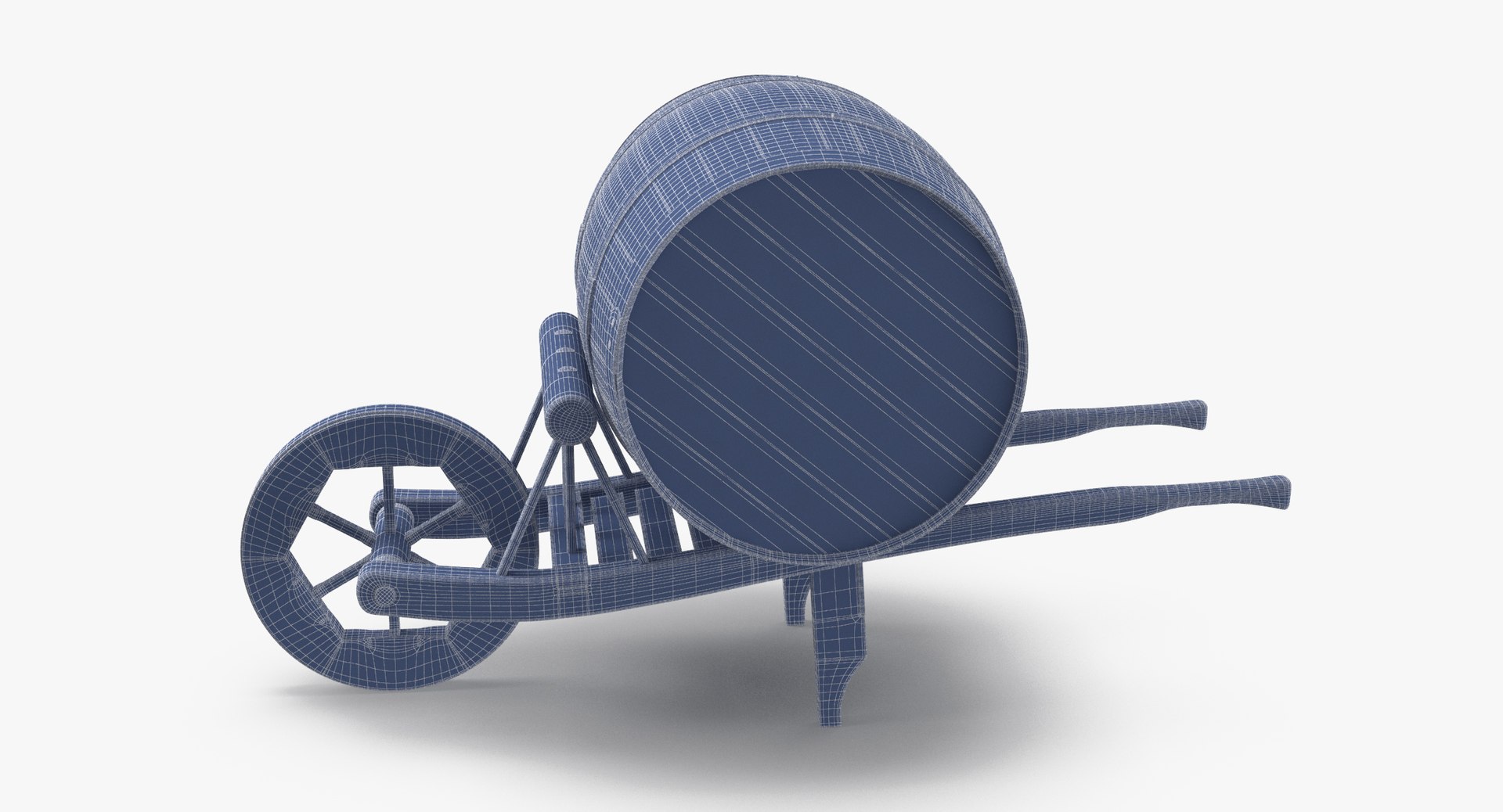 Medieval Wheelbarrow Barrel 3d Obj