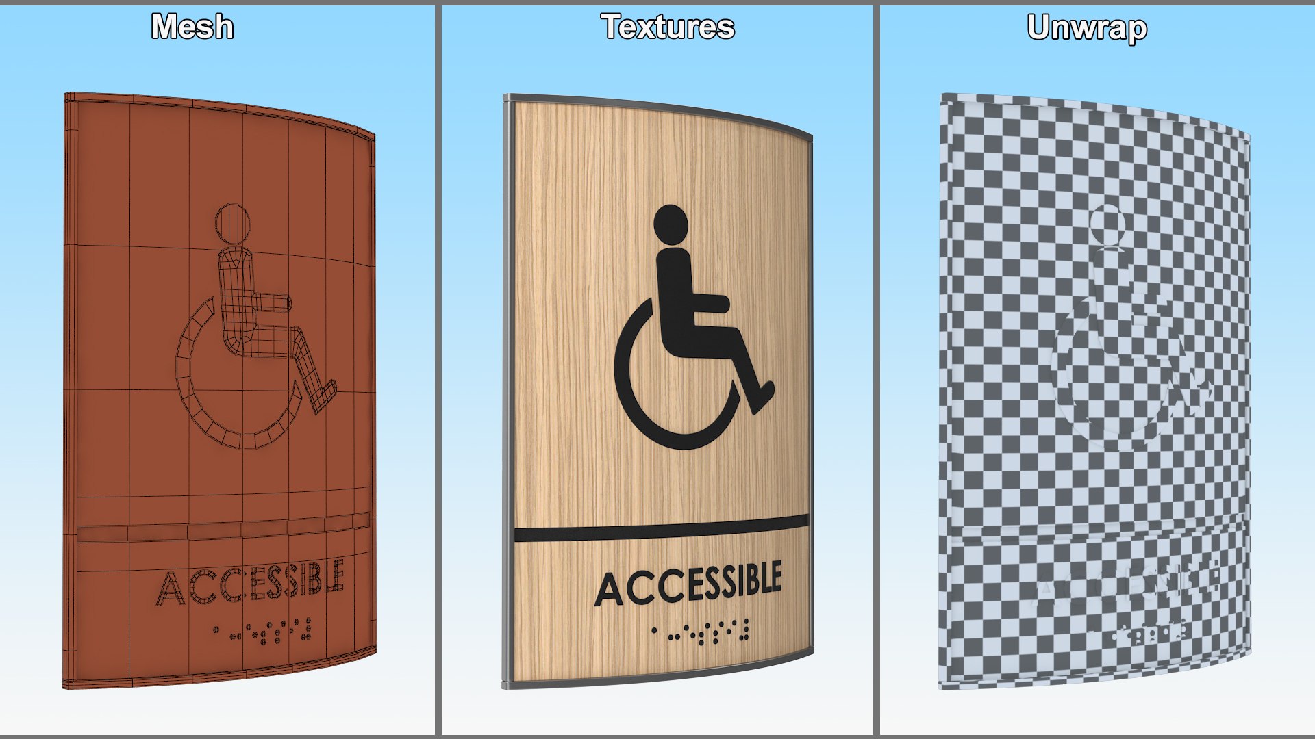 Accessible Restroom Braille Sign 3D Model - TurboSquid 2035600