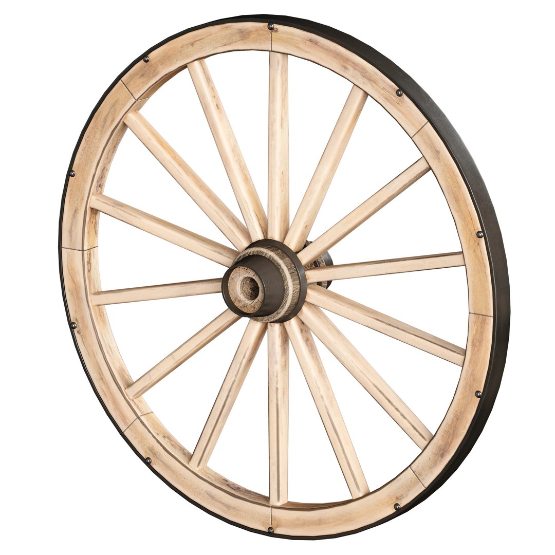 Wooden Cart Wheels Set 3D Model - TurboSquid 2239967