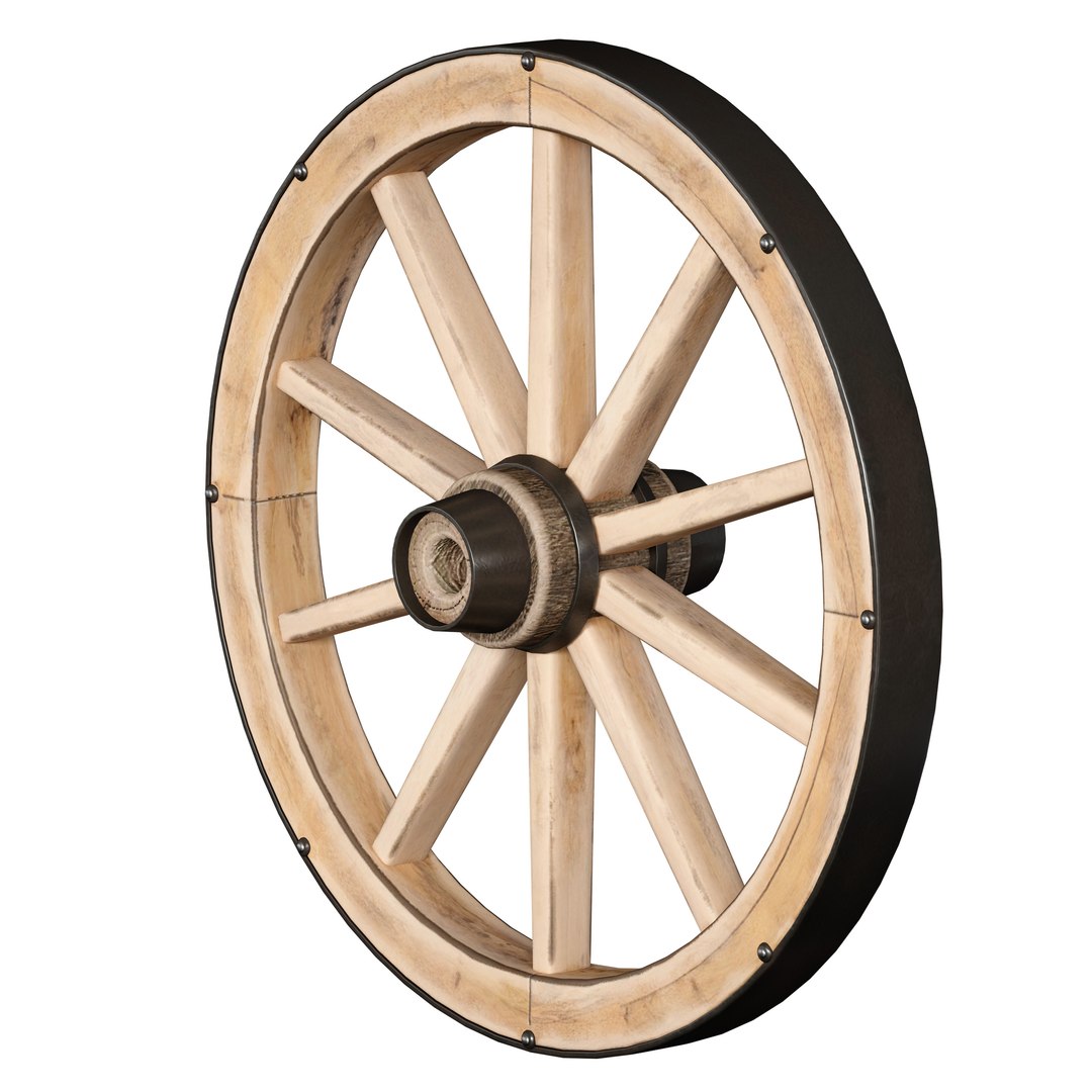 Wooden Cart Wheels Set 3D Model - TurboSquid 2239967