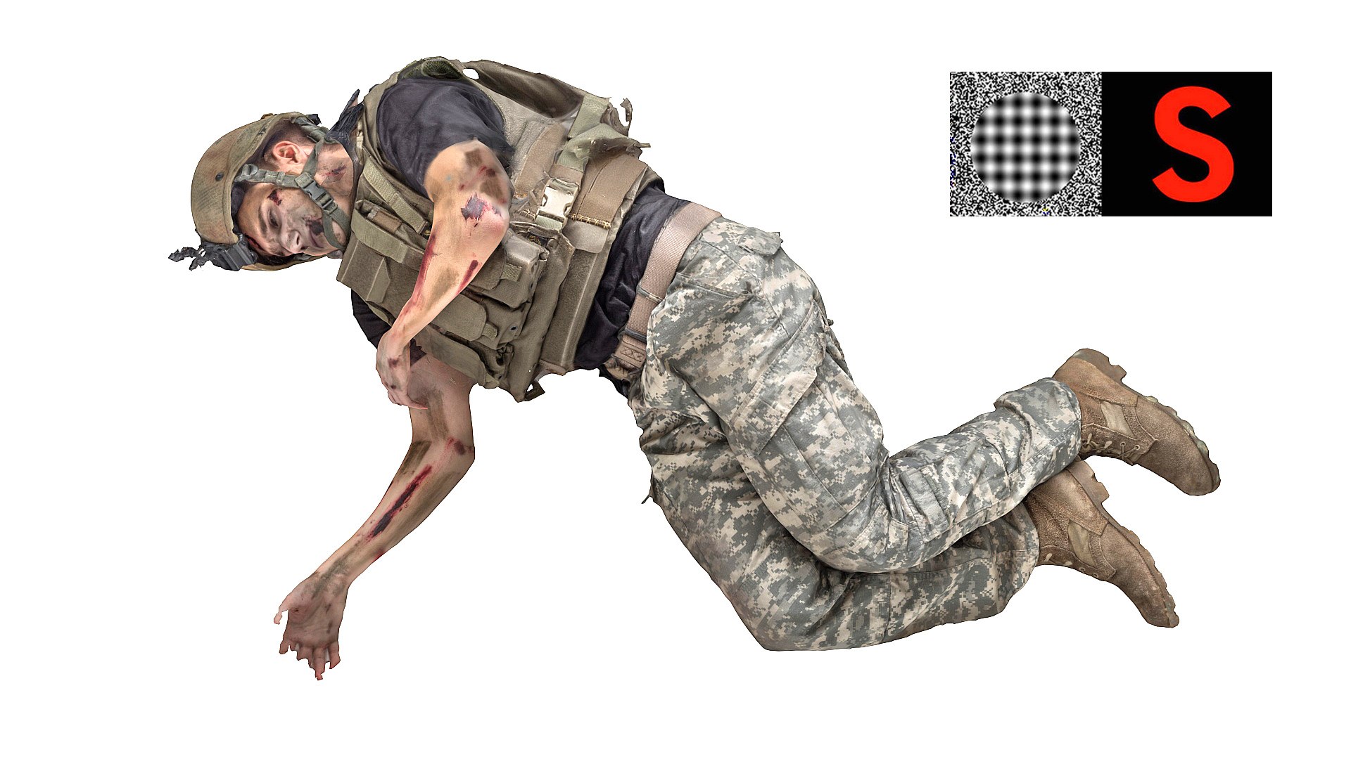 3d Dead Soldier Model