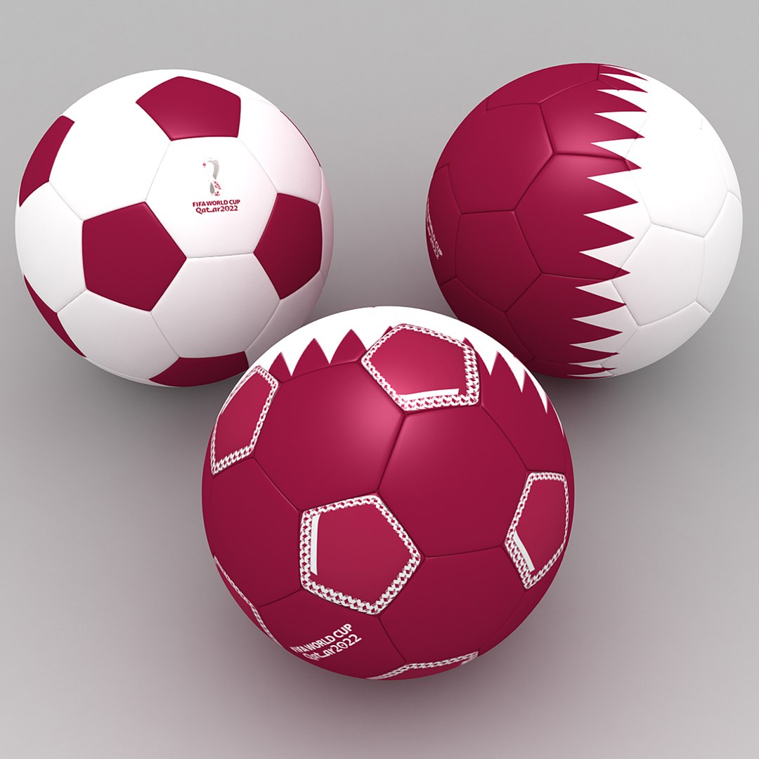 modelo 3d Soccer Ball Qatar Flag - TurboSquid 1990179