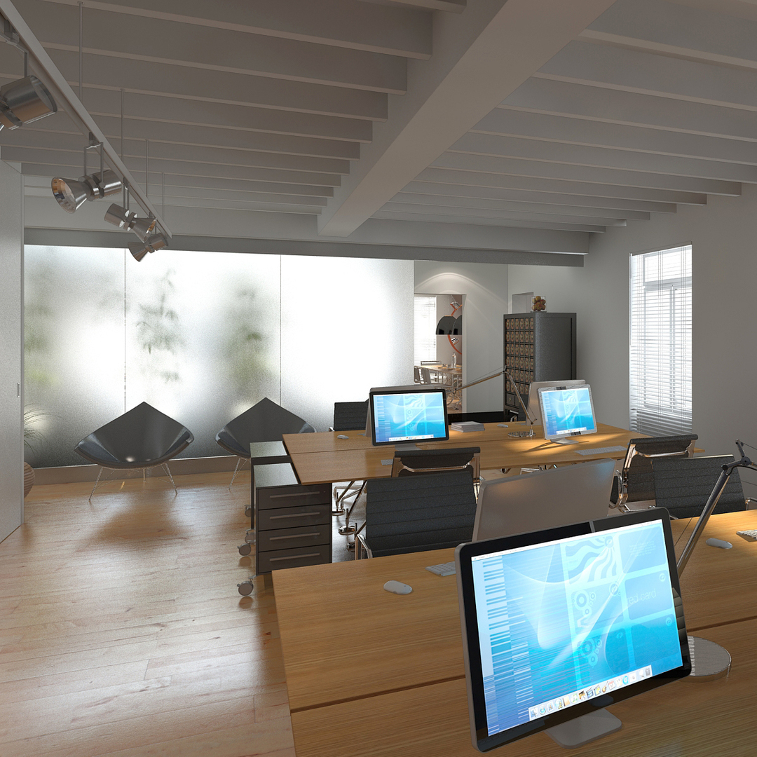 small office interior 3d model