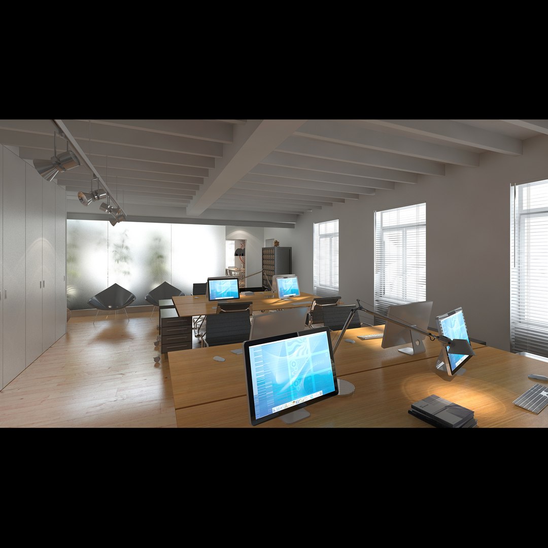 Small Office Interior 3d Model