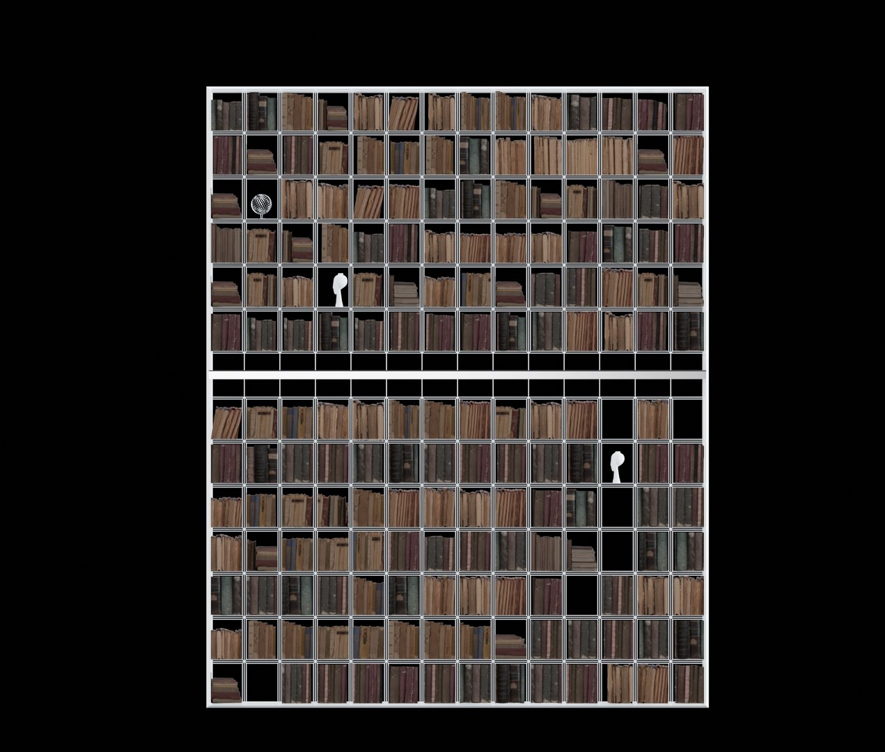 3D Book Library Model - TurboSquid 1630270