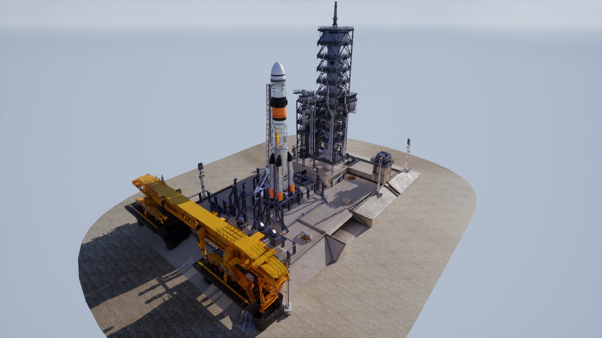 3D Model Russian Rocket Launch Modular Environment - TurboSquid 1984272