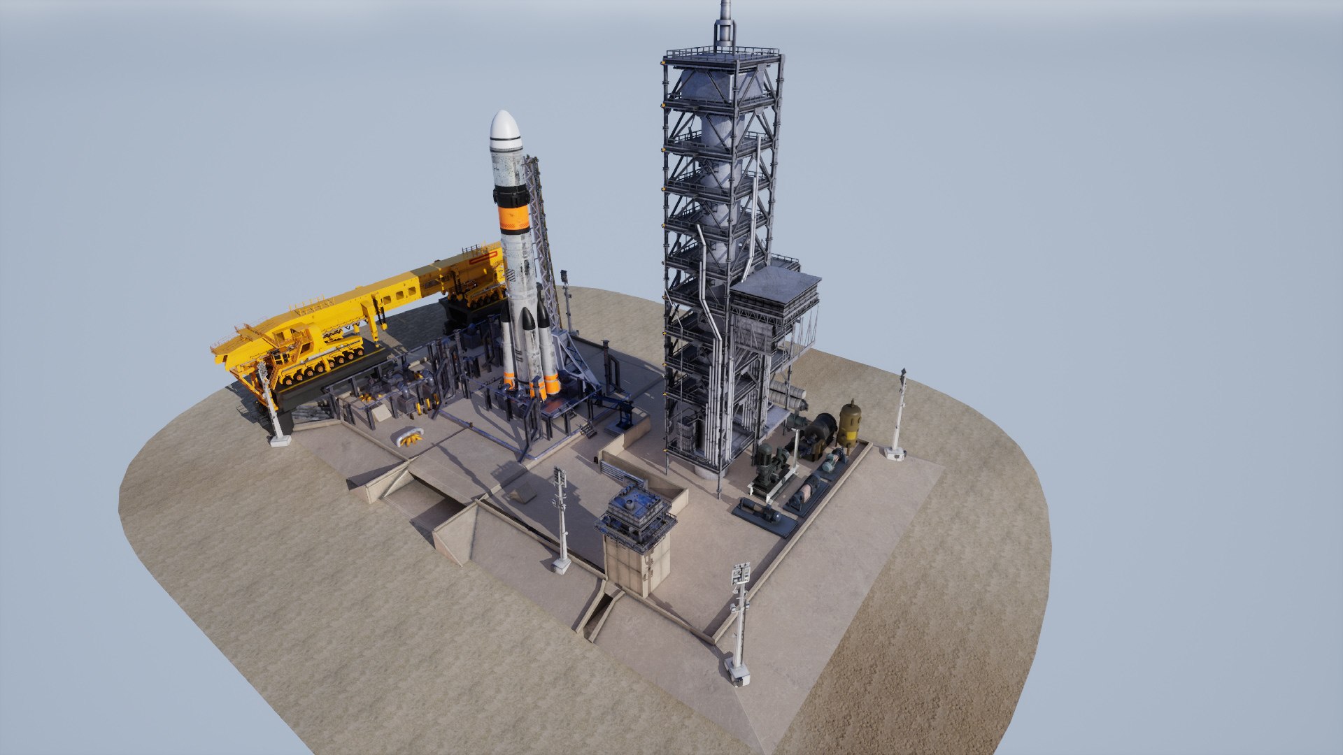 3D Model Russian Rocket Launch Modular Environment - TurboSquid 1984272