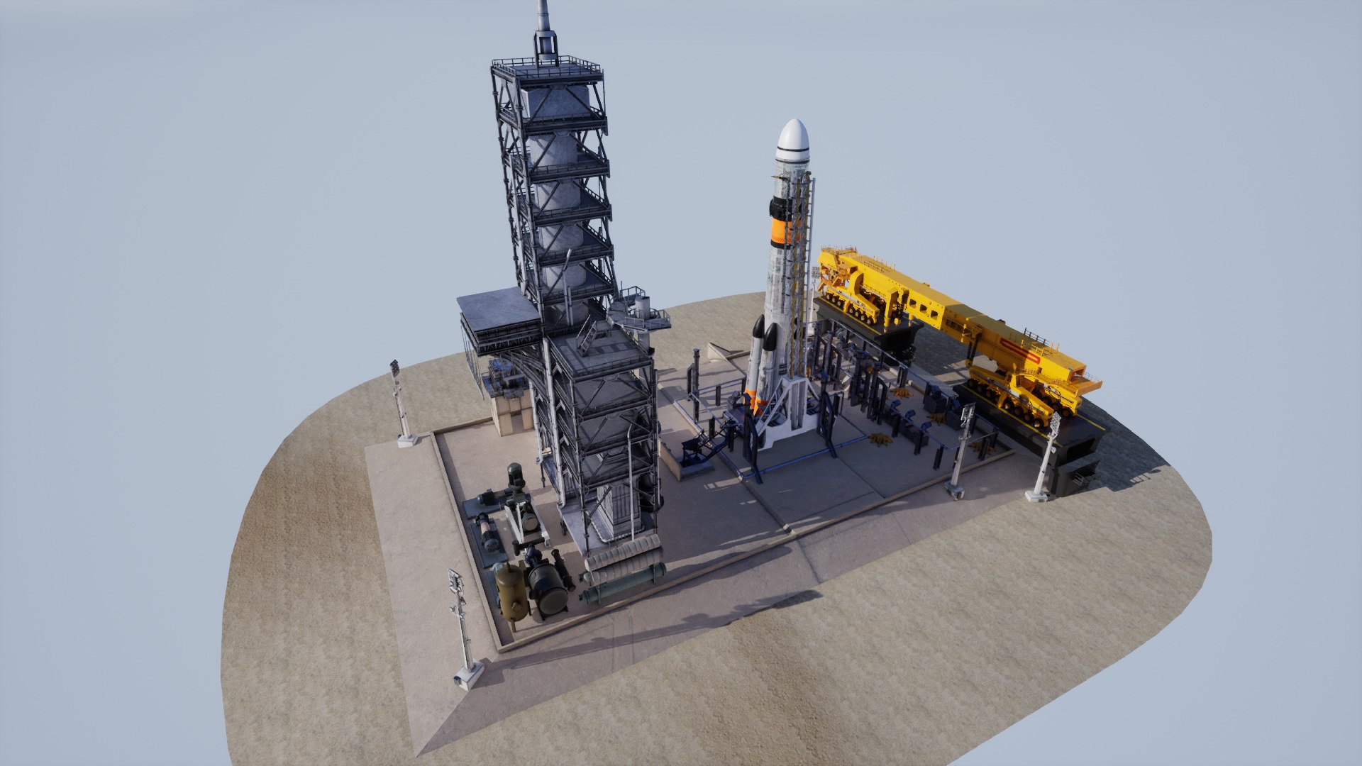 3D Model Russian Rocket Launch Modular Environment - TurboSquid 1984272