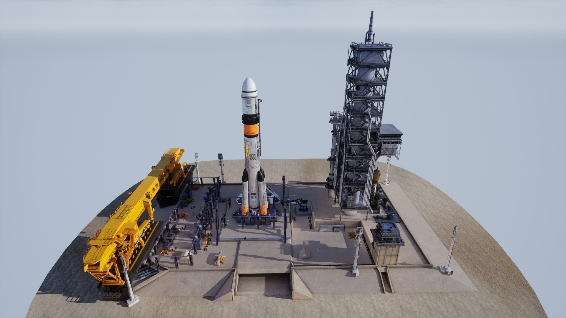 3D Model Russian Rocket Launch Modular Environment - TurboSquid 1984272