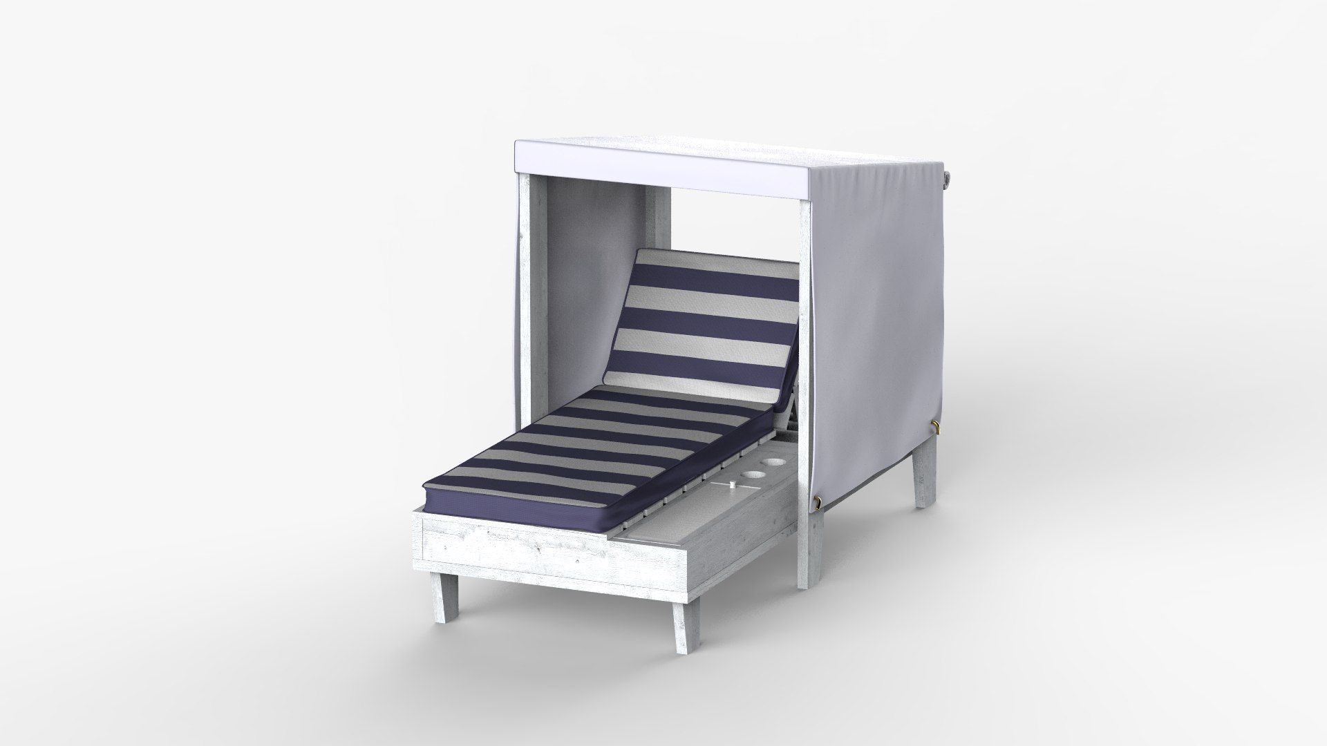 Single Lounge Chair With Cover Model - TurboSquid 2043438