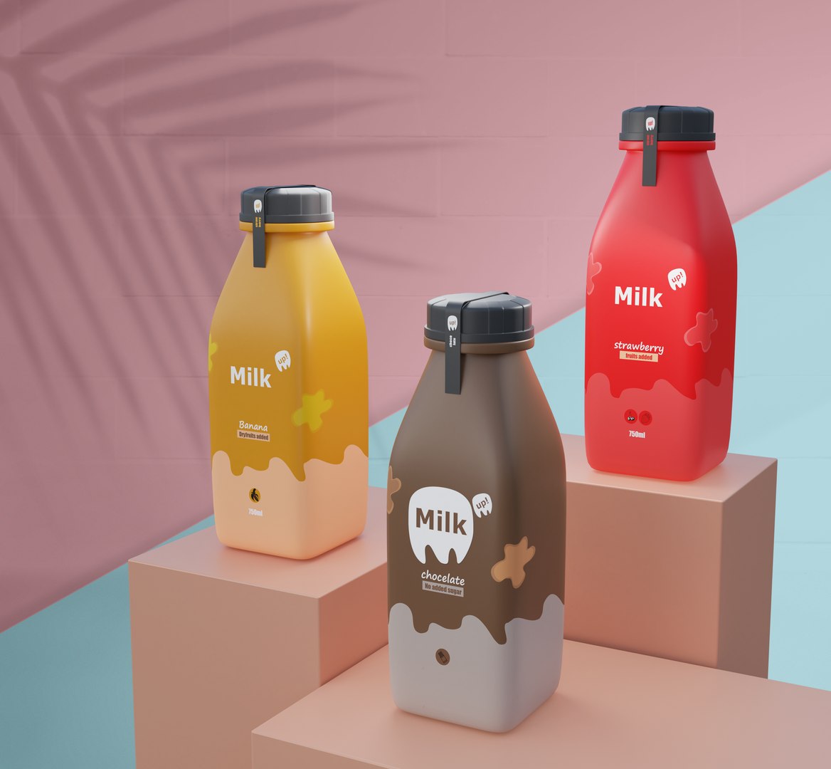 3D Milk Bottle - TurboSquid 2030047