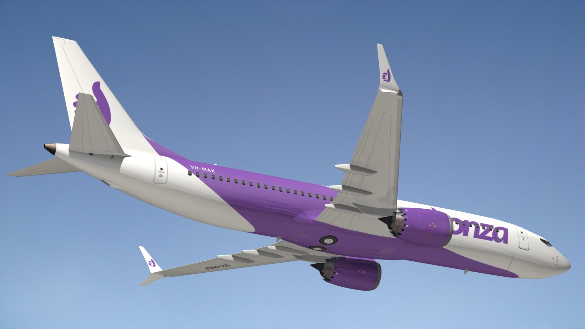 Boeing 737 Max Bonza Airline 3D Model - TurboSquid 1819318