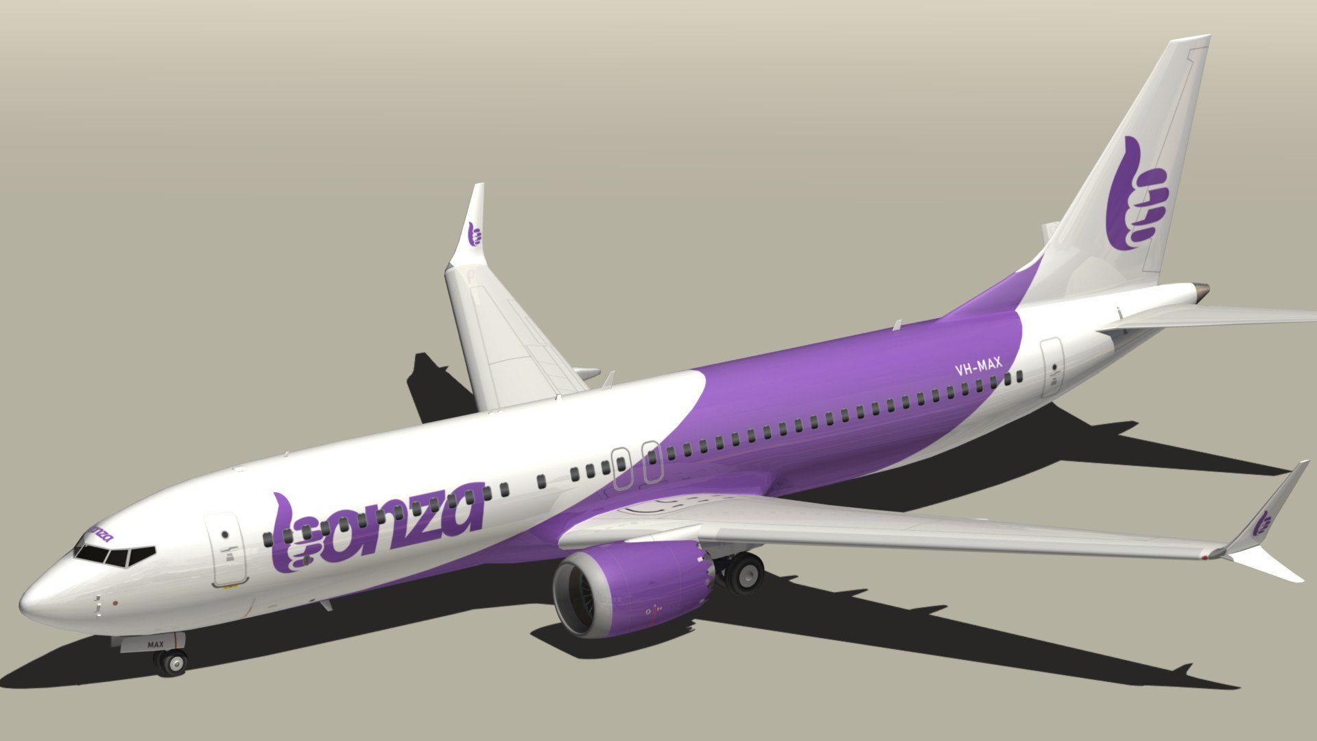 Boeing 737 Max Bonza Airline 3D Model - TurboSquid 1819318