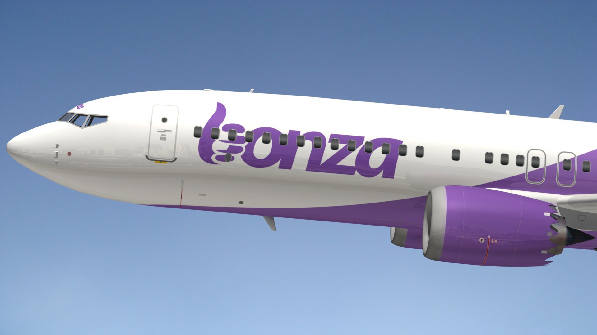 Boeing 737 Max Bonza Airline 3D Model - TurboSquid 1819318
