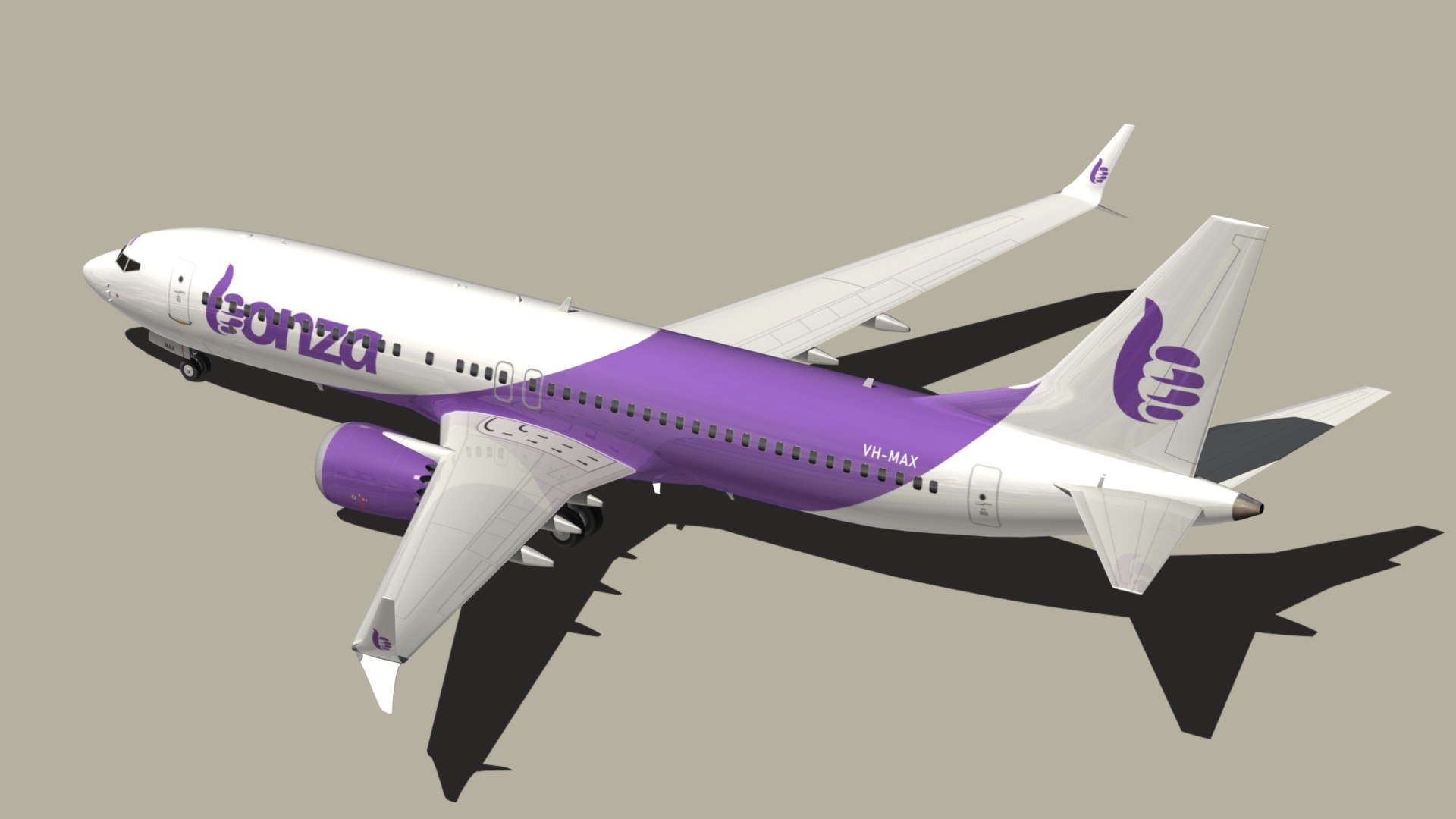 Boeing 737 Max Bonza Airline 3D Model - TurboSquid 1819318