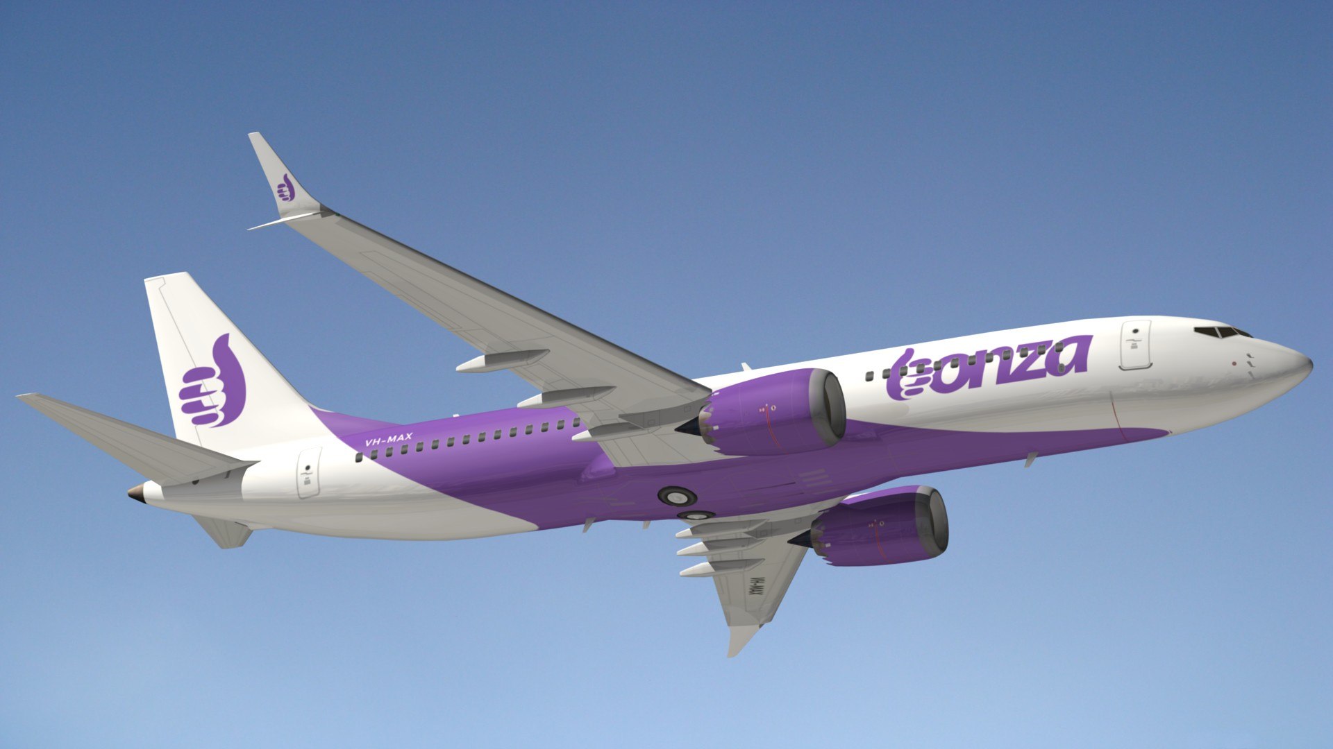 Boeing 737 Max Bonza Airline 3D Model - TurboSquid 1819318